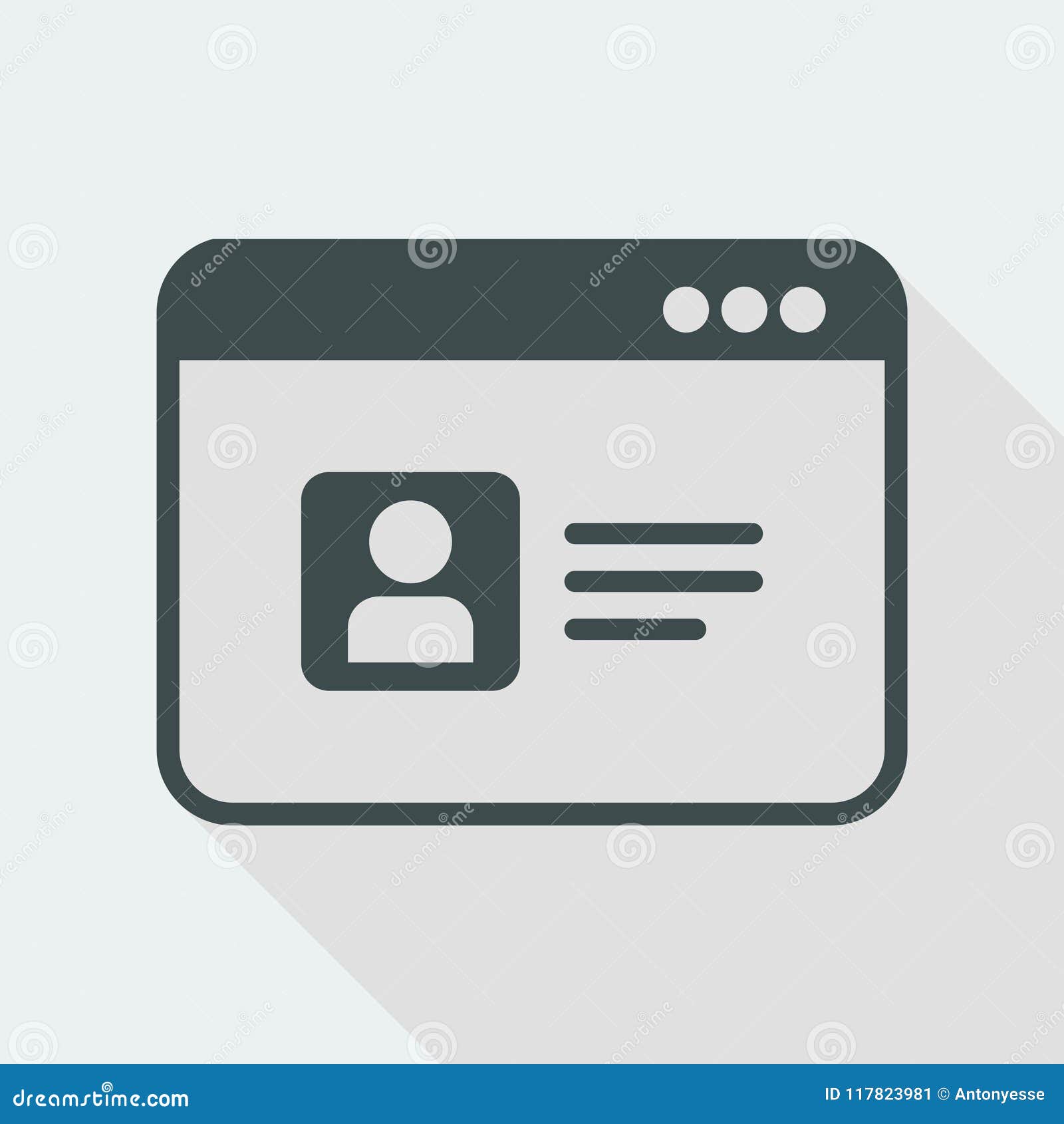 Web Profile - Flat Minimal Icon Stock Vector - Illustration of portrait ...