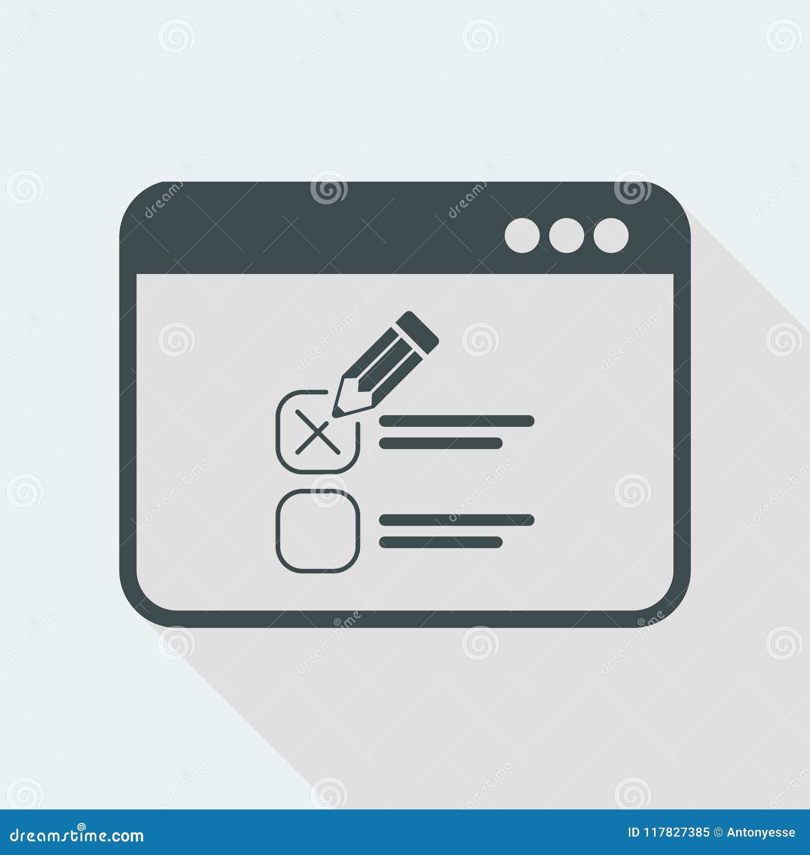 Web Test with Multiple Choice Questions - Vector Web Icon Stock Vector ...
