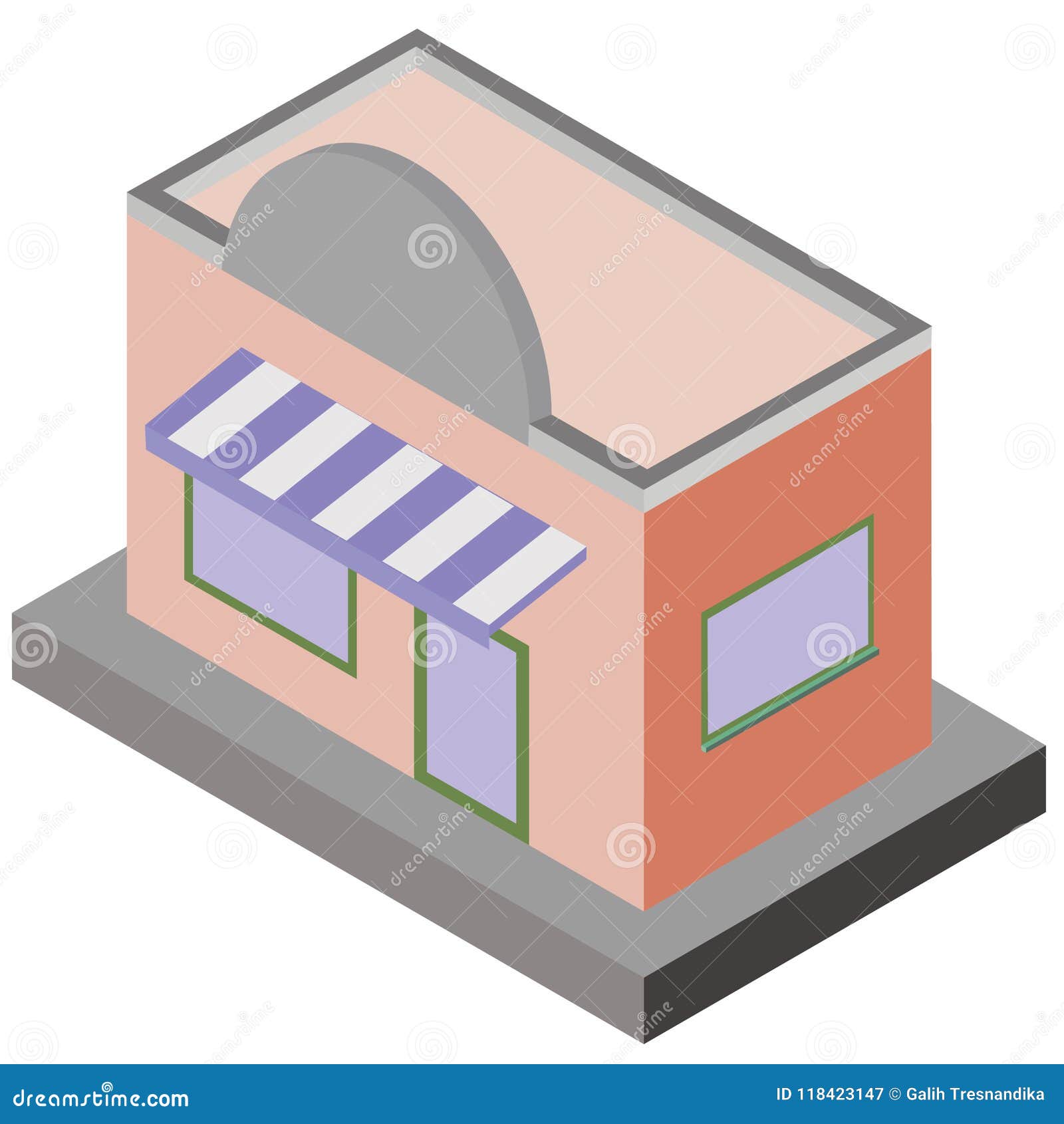 Flat Isometric Bakery Shop Design Stock Illustration - Illustration of ...
