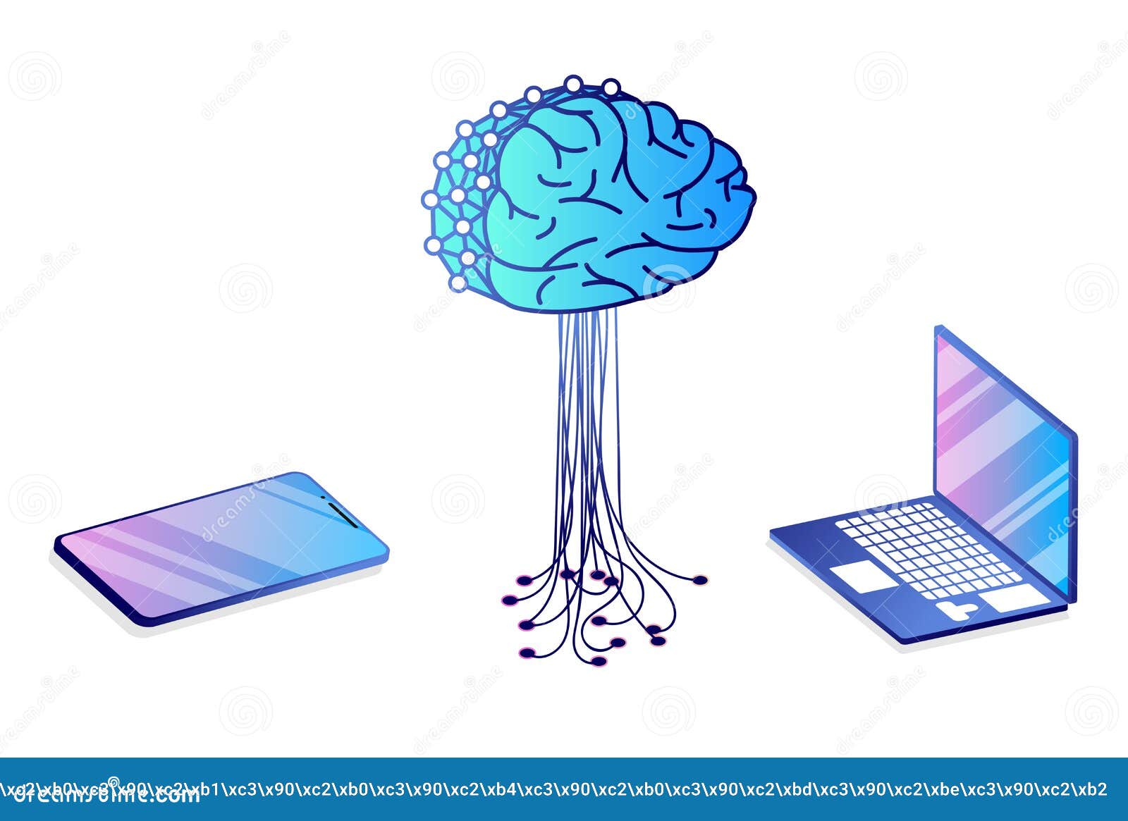 Flat Isometric Concept of Artificial Intelligence, Stock Vector ...
