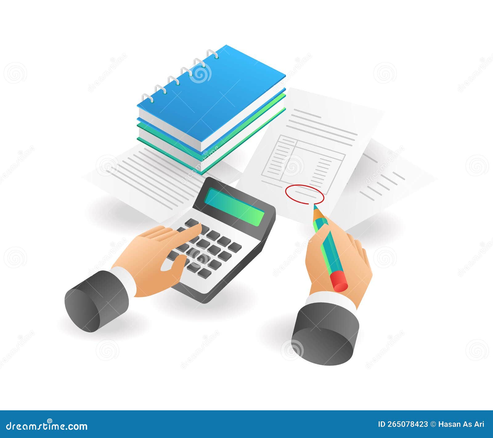 Flat Isometric 3d Flat Illustration Calculating Monthly Total Expenses ... Flat Isometric 3d Flat Illustration Calculating Monthly Total Expenses ...
