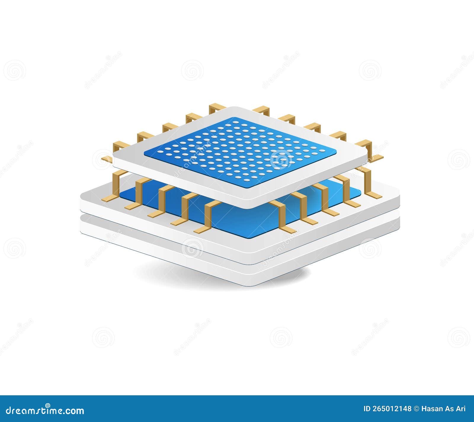 5G Network Processor 3D Rendering, Computer Mother Board Chip With 5G ...