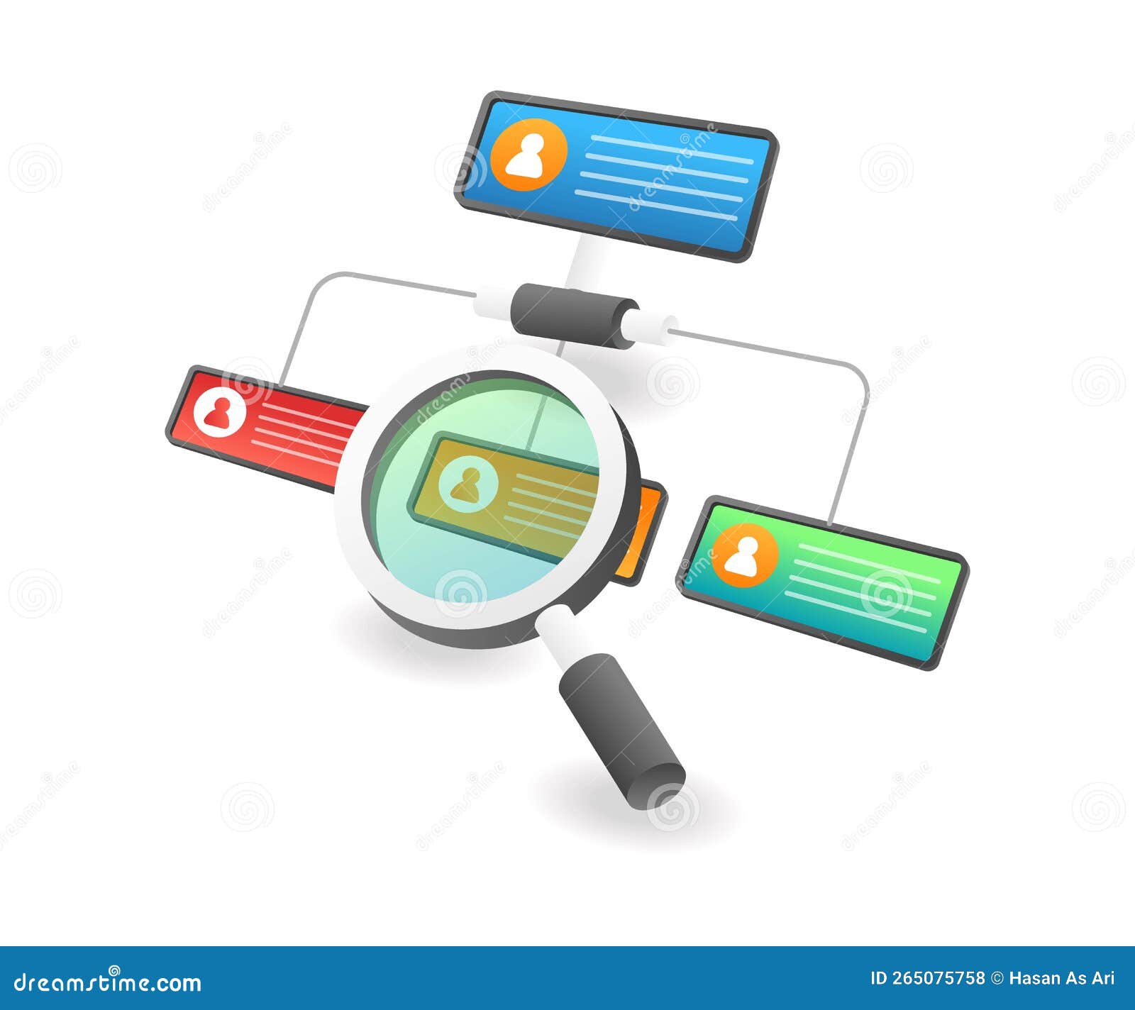 Flat Isometric 3d Flat Illustration Looking Data People Stock ...