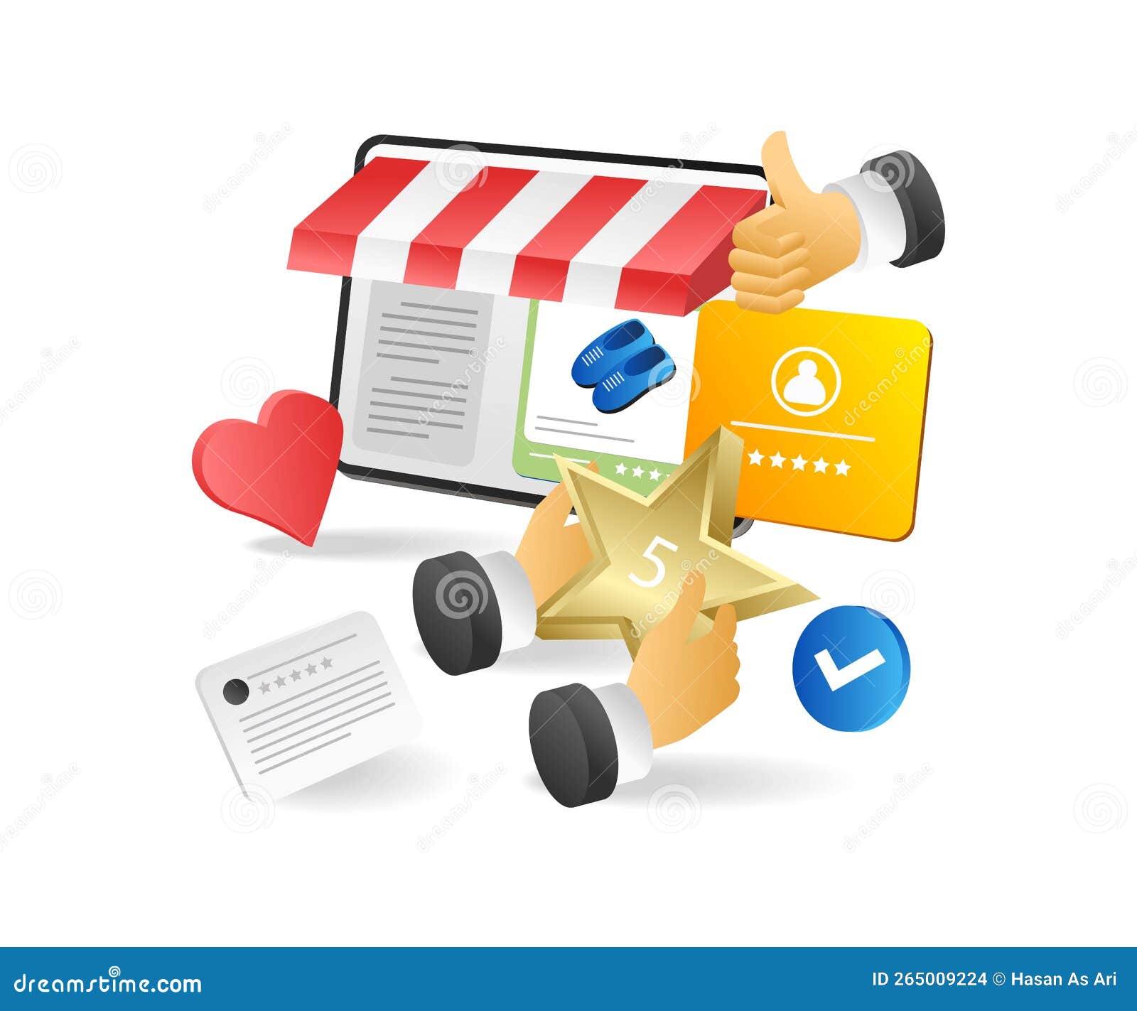 3d Illustration Concept of Give Best Review in Every Purchase Stock ...