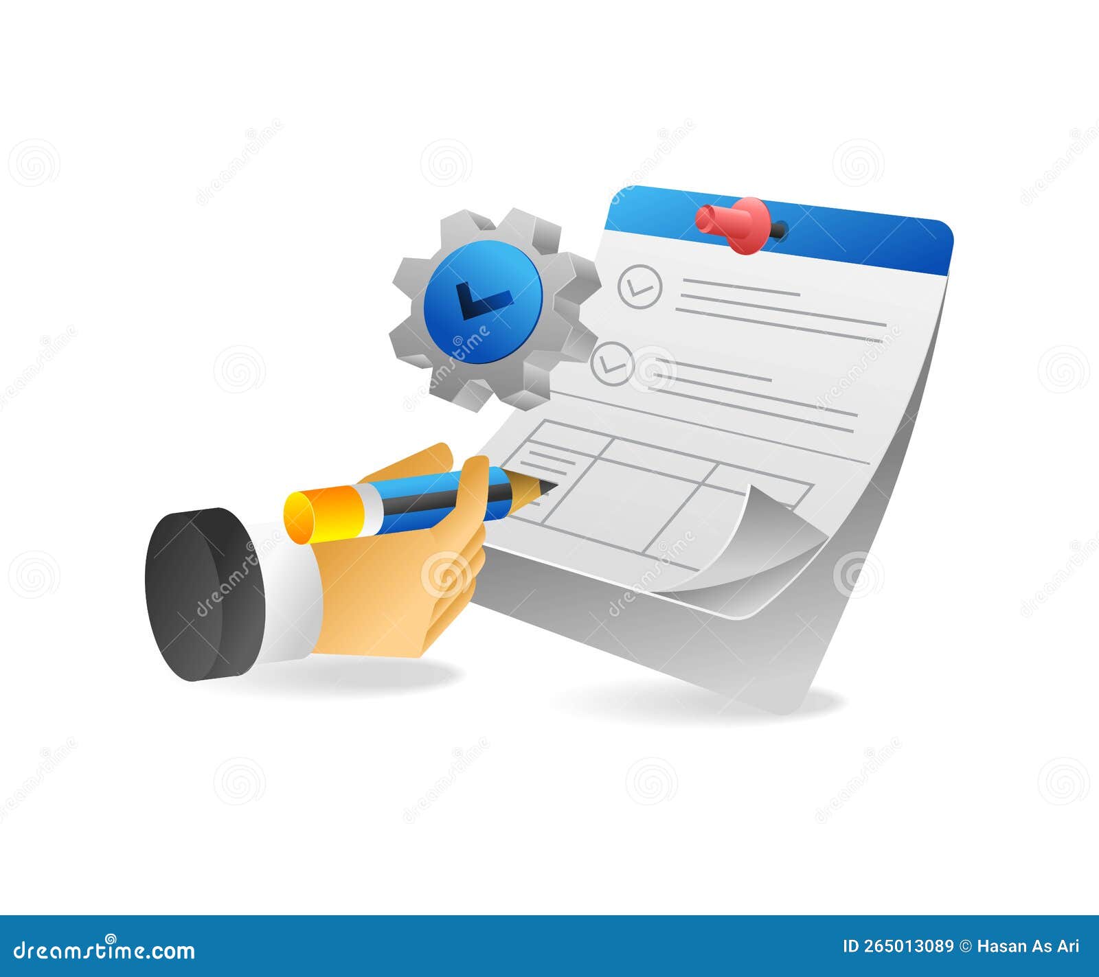 3d Illustration of the Concept of the Process of Filling Out a ...