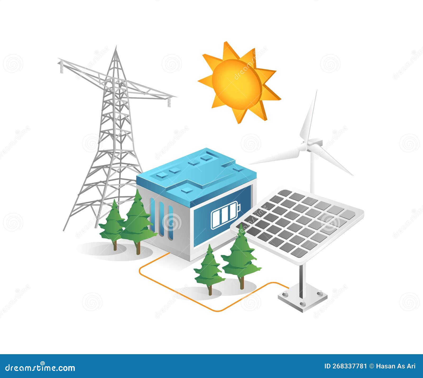 3d Illustration Concept of Solar Energy Storage Channel Stock ...