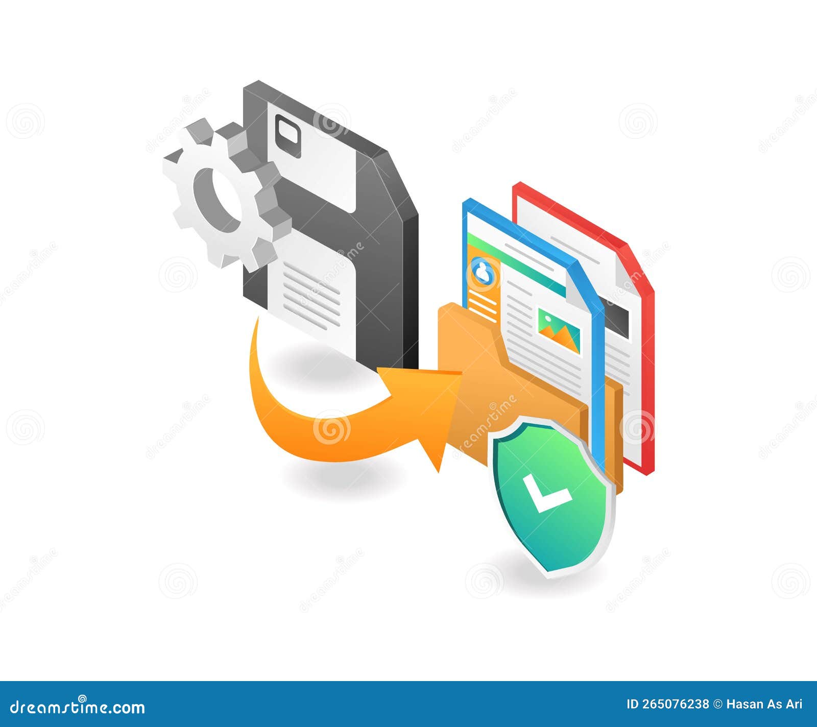Flat Isometric 3d Flat Illustration of Data Recovery Stock Illustration ...