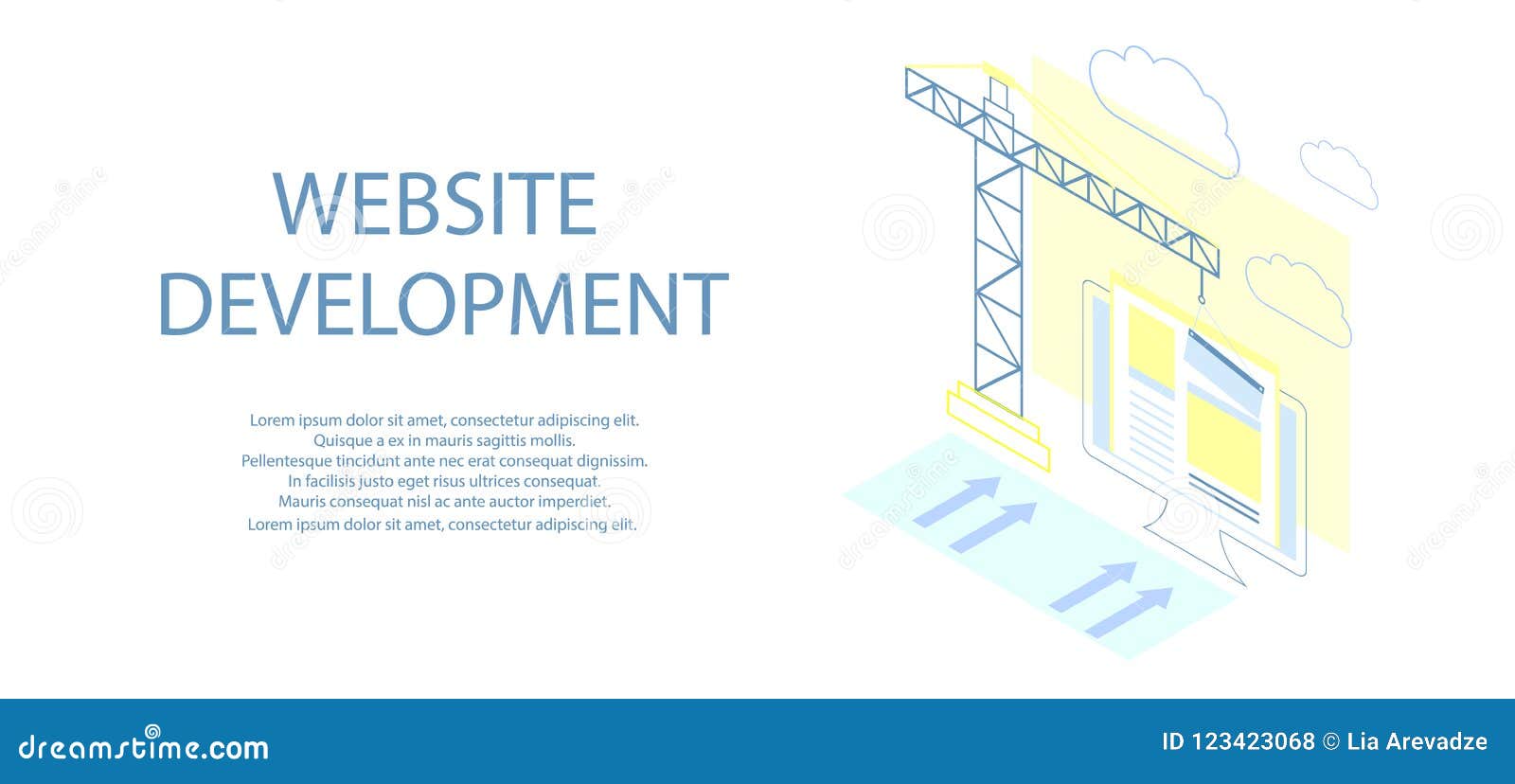 Flat Isometric Design of Website Under Construction, Web Page Building ...