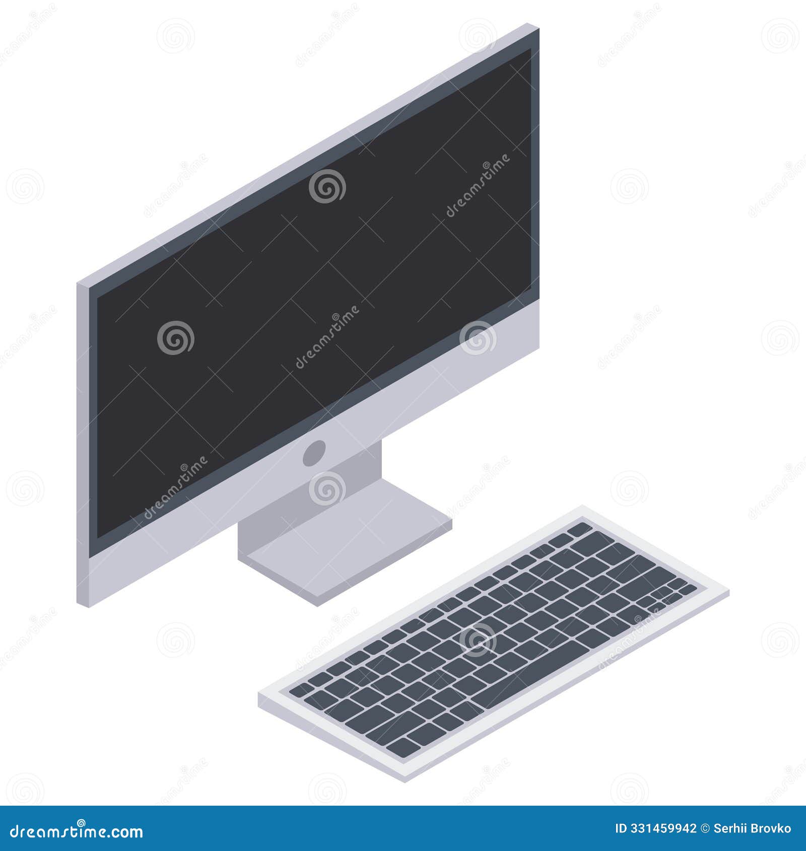 Flat Isometric Desktop Computer. Pc Icon. Vector Illustration Stock ...