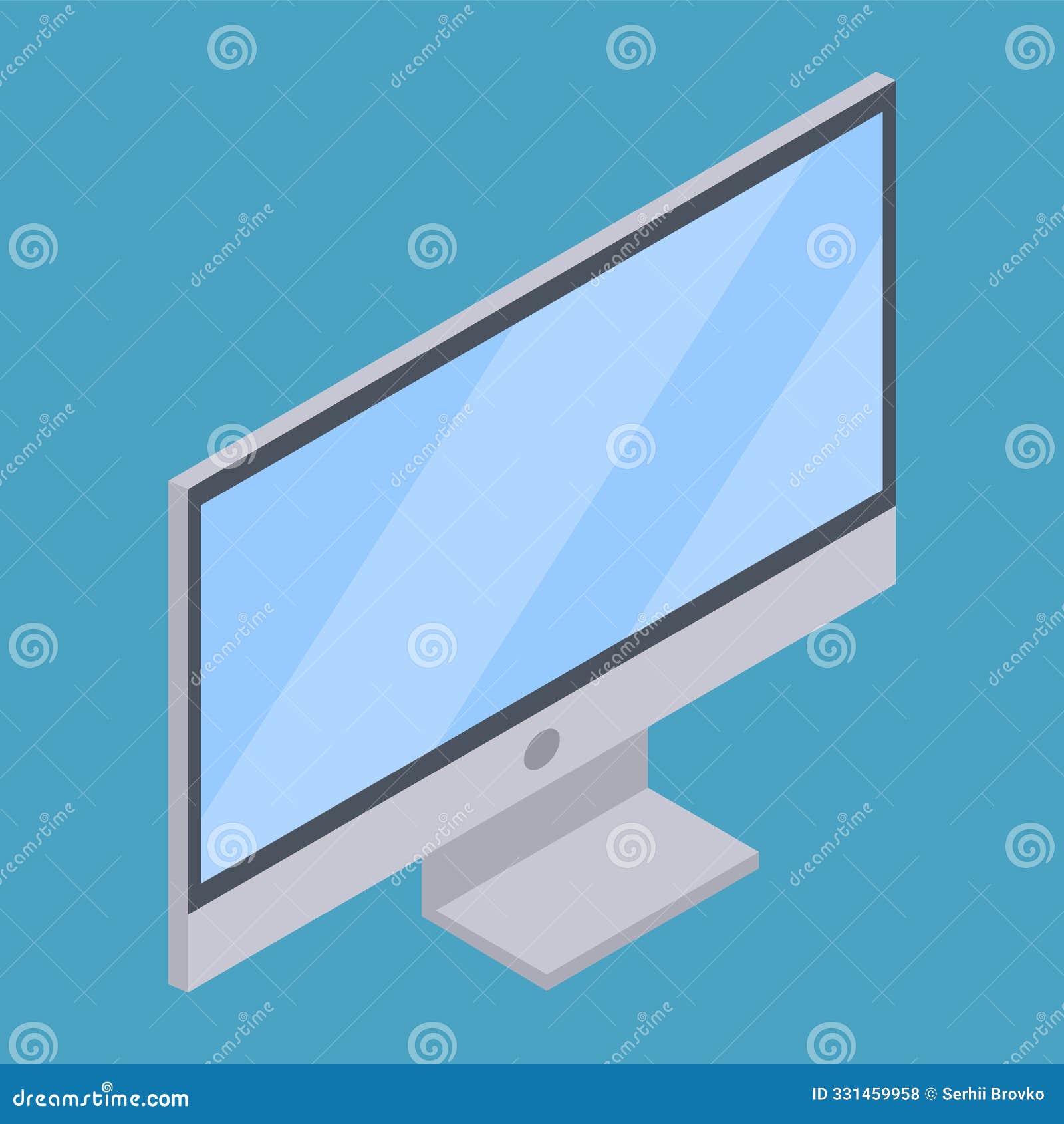 Flat Isometric Desktop Computer. Pc Icon. Vector Illustration Stock ...