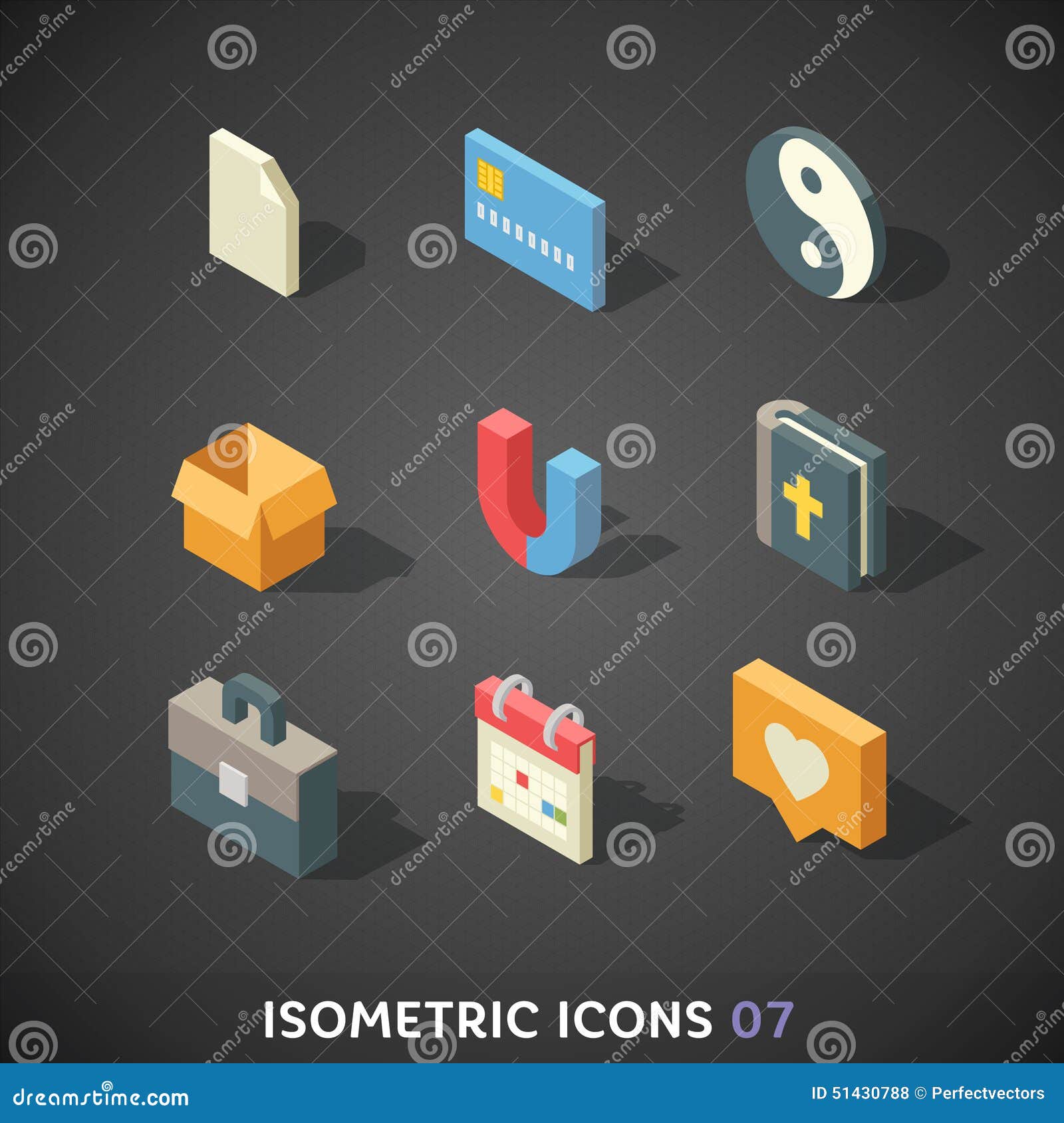 Flat Isometric Icons Set 7 stock vector. Illustration of mobile - 51430788