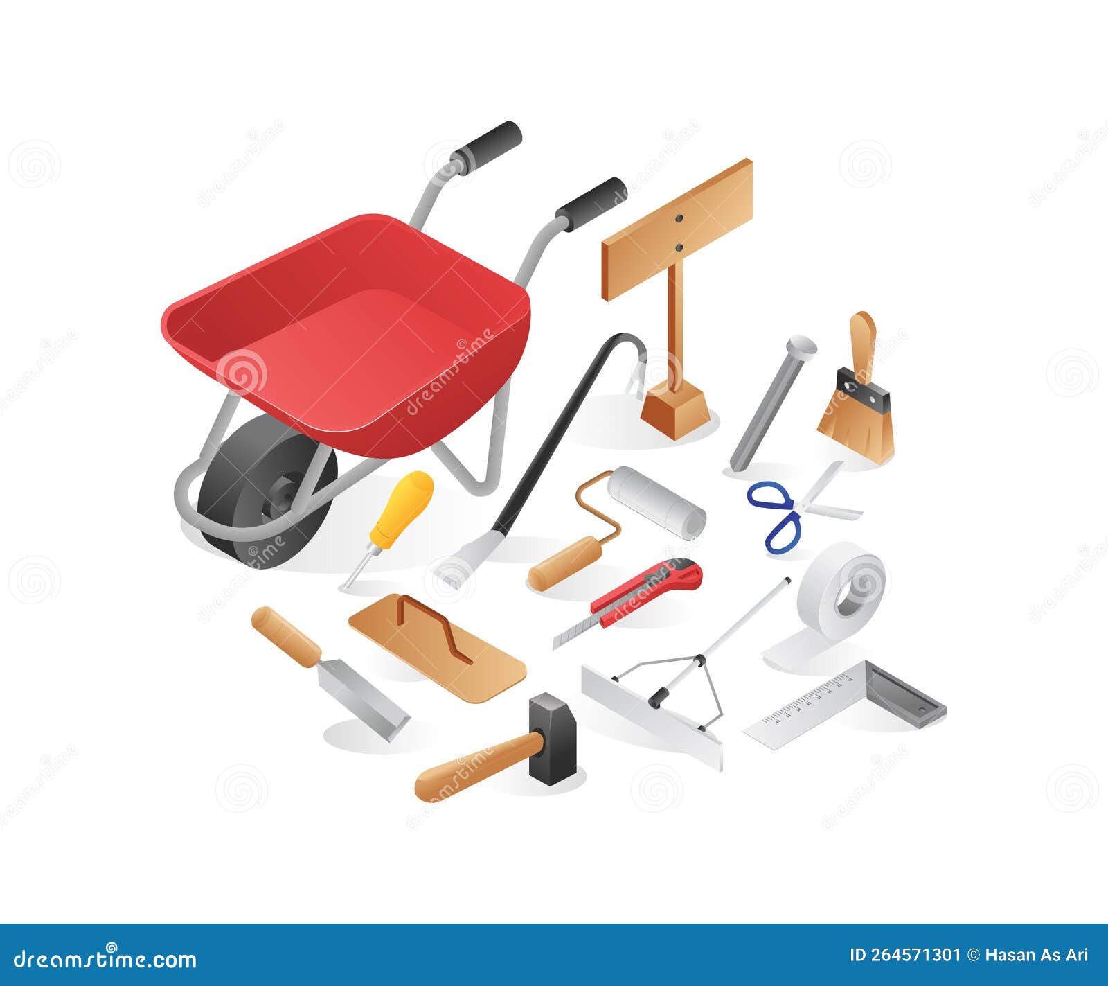 Illustration Concept of a Set of Manual Builder Tools Stock ...