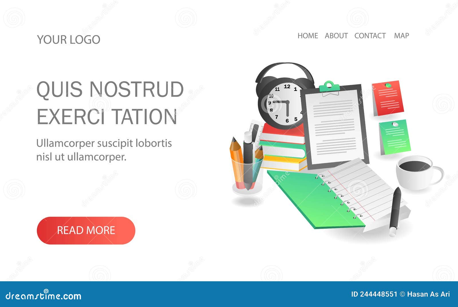 School Plan Schedule Template Memos Set For Children Vector ...