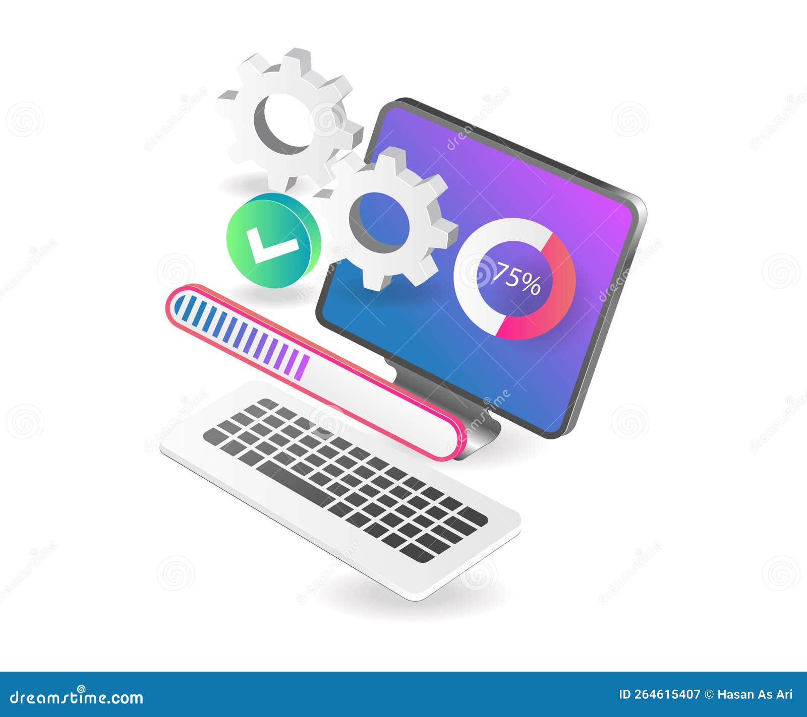 Flat Isometric Illustration Maintenance Process Successful Stock ...