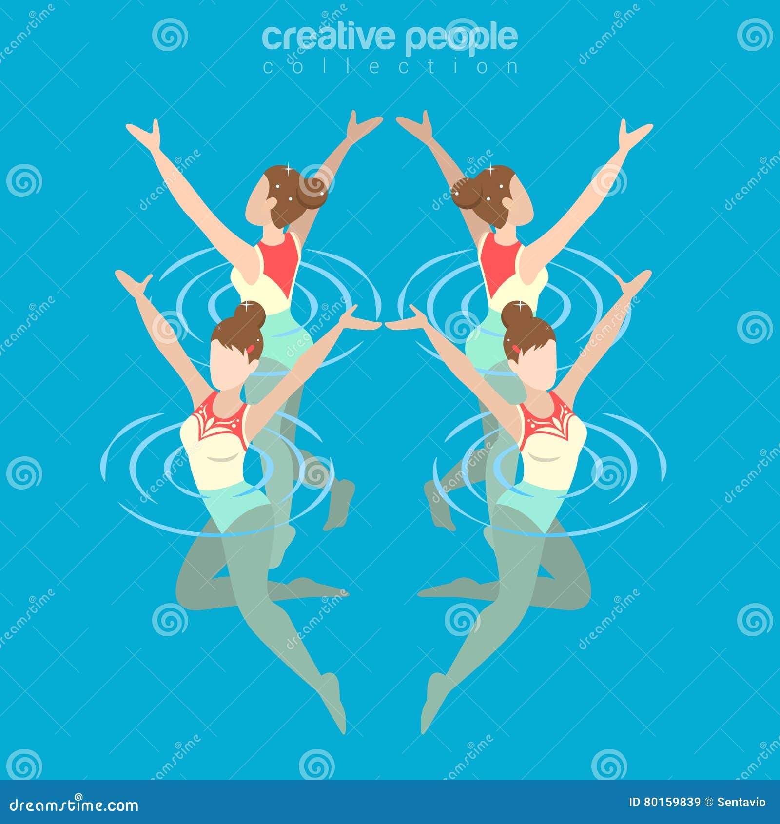 Swimming Vector People Style Scheme Different Swimmers Man And Woman In ...