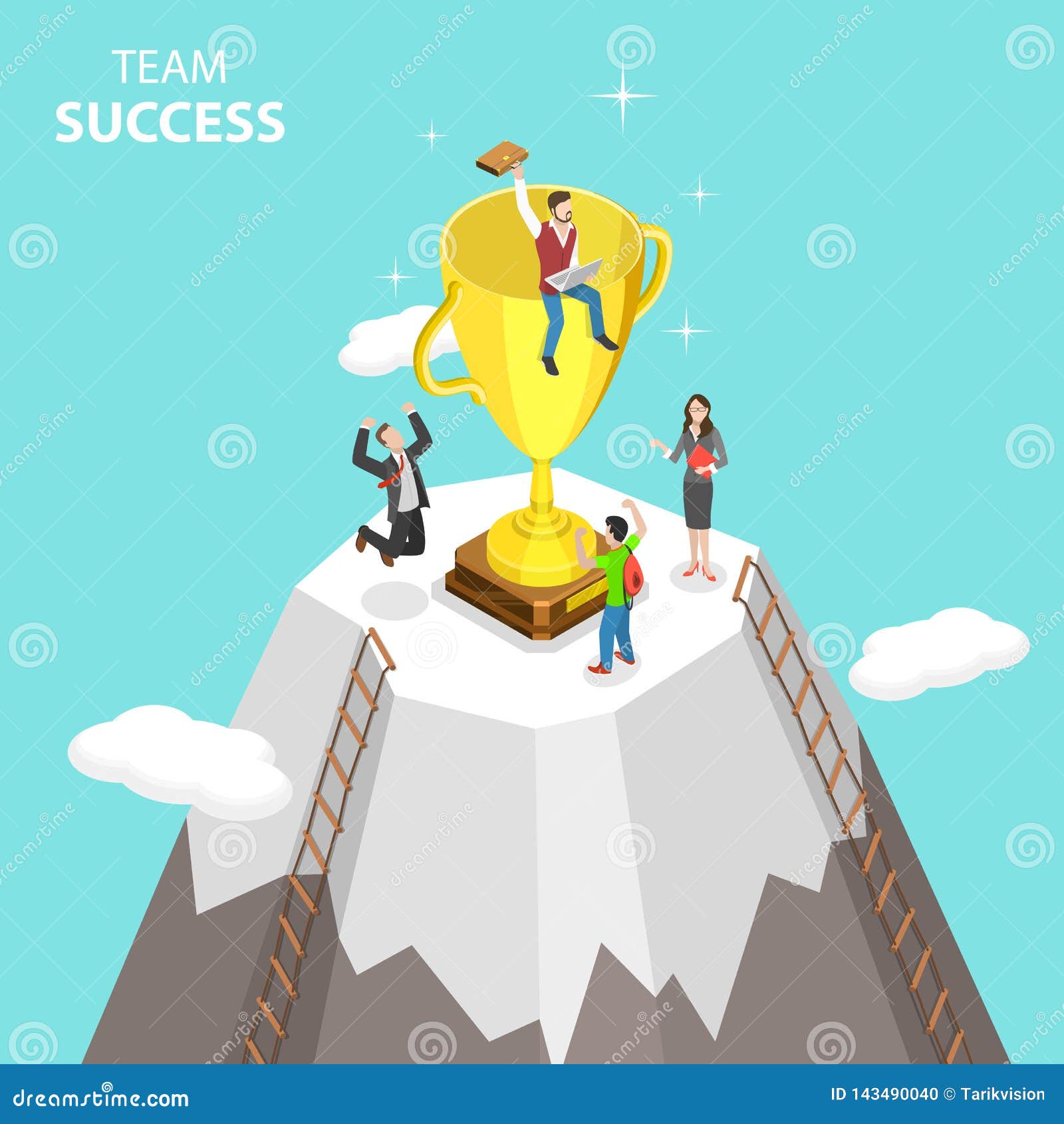 Effective Teamwork Flat Vector Illustration Landin | CartoonDealer.com ...