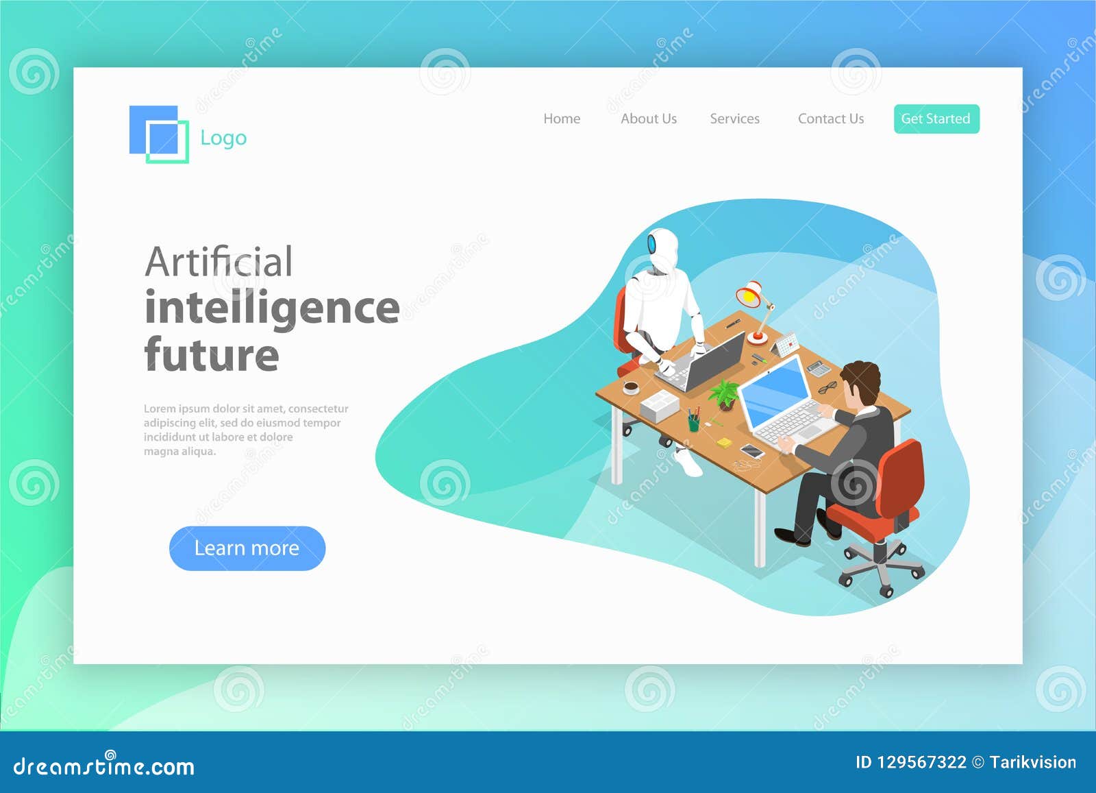 Flat Isometric Vector Landing Page for AI Future. Stock Vector ... Flat Isometric Vector Landing Page for AI Future. Stock Vector ...