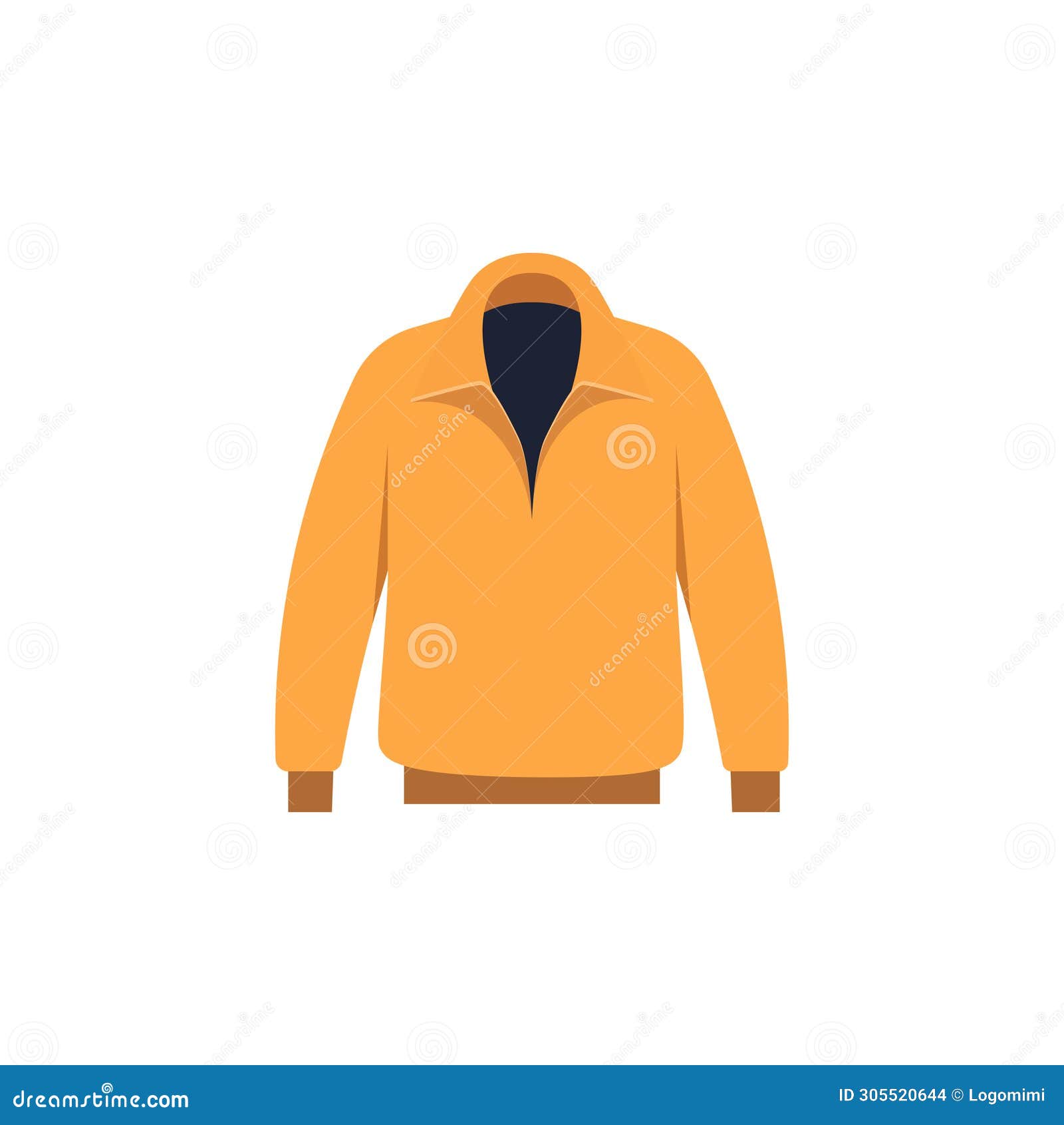 Flat Jacket Apparel Template Front, Vector Flat Illustration Stock ...