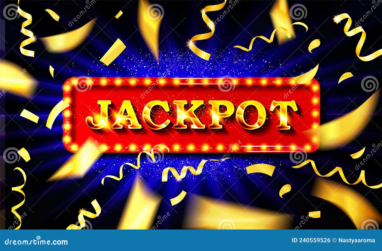 Flat Jackpot Light for Game Stock Vector - Illustration of gold ...