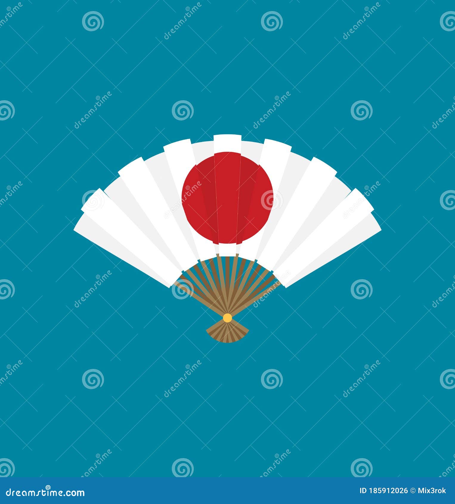 Flat japan fan vector icon stock vector. Illustration of elegance ...