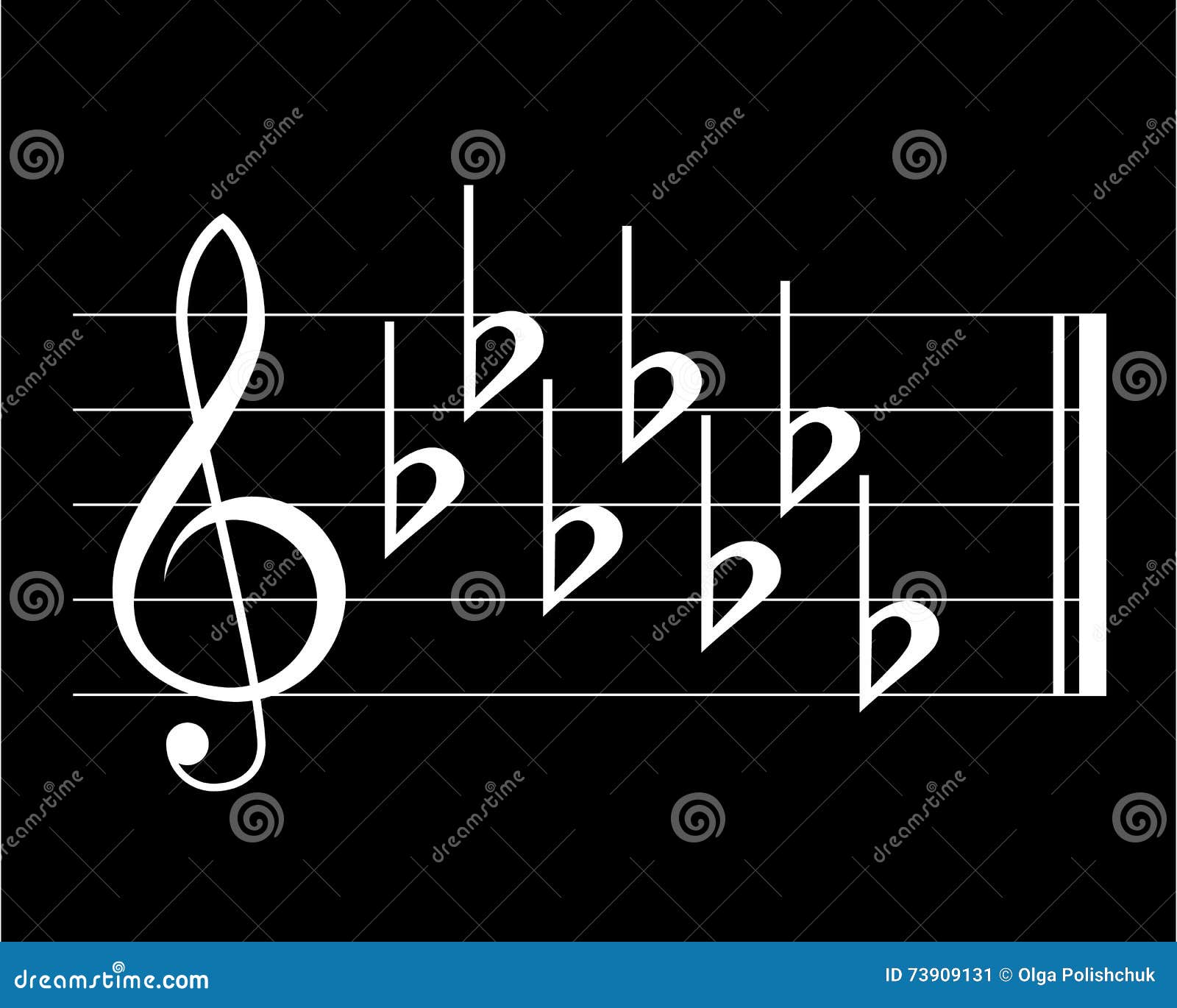 Flat key signature stock illustration. Illustration of music - 73909131