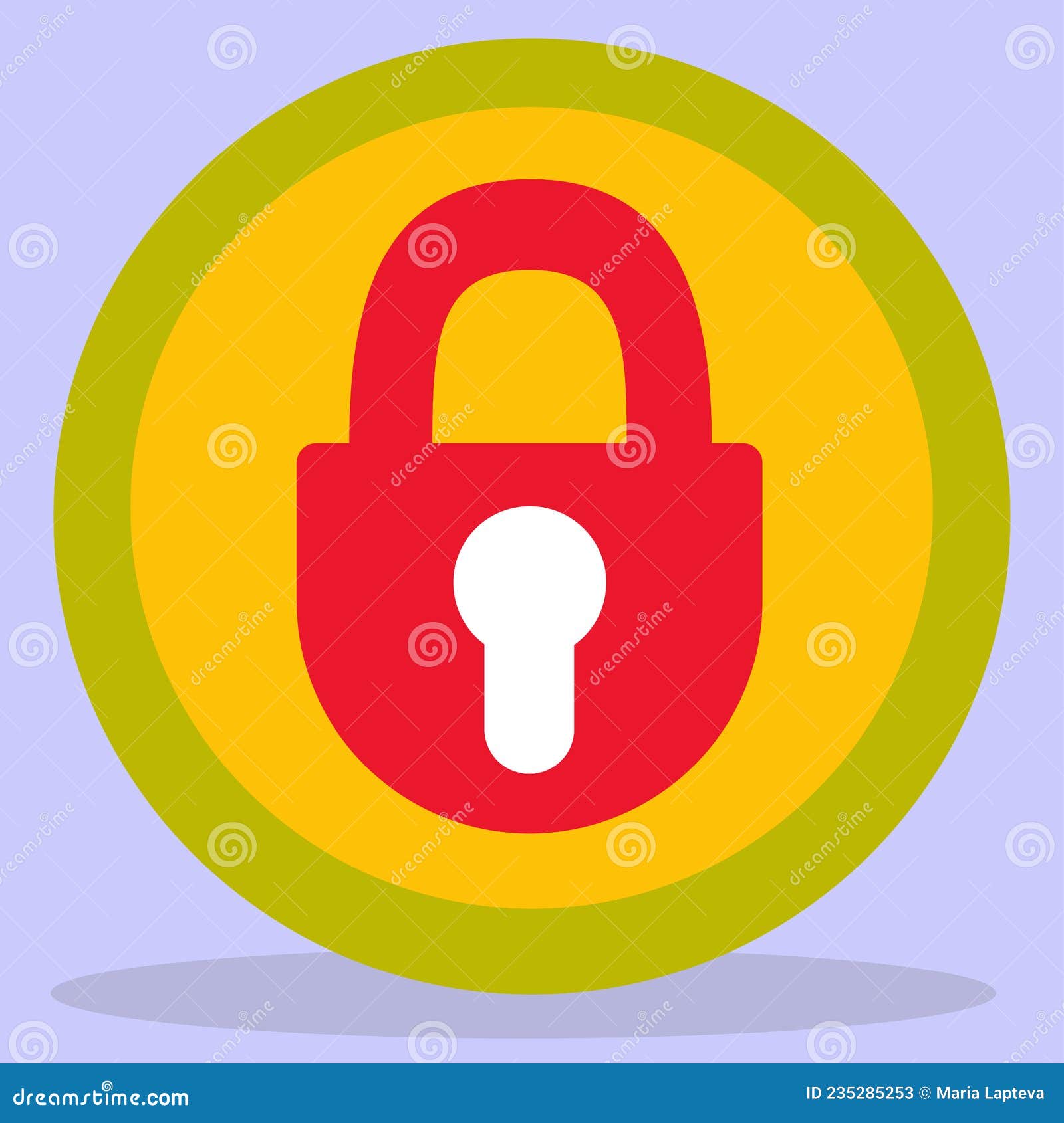A Symbol Inside a Circle, a Lock with a Keyhole. Stock Vector ...