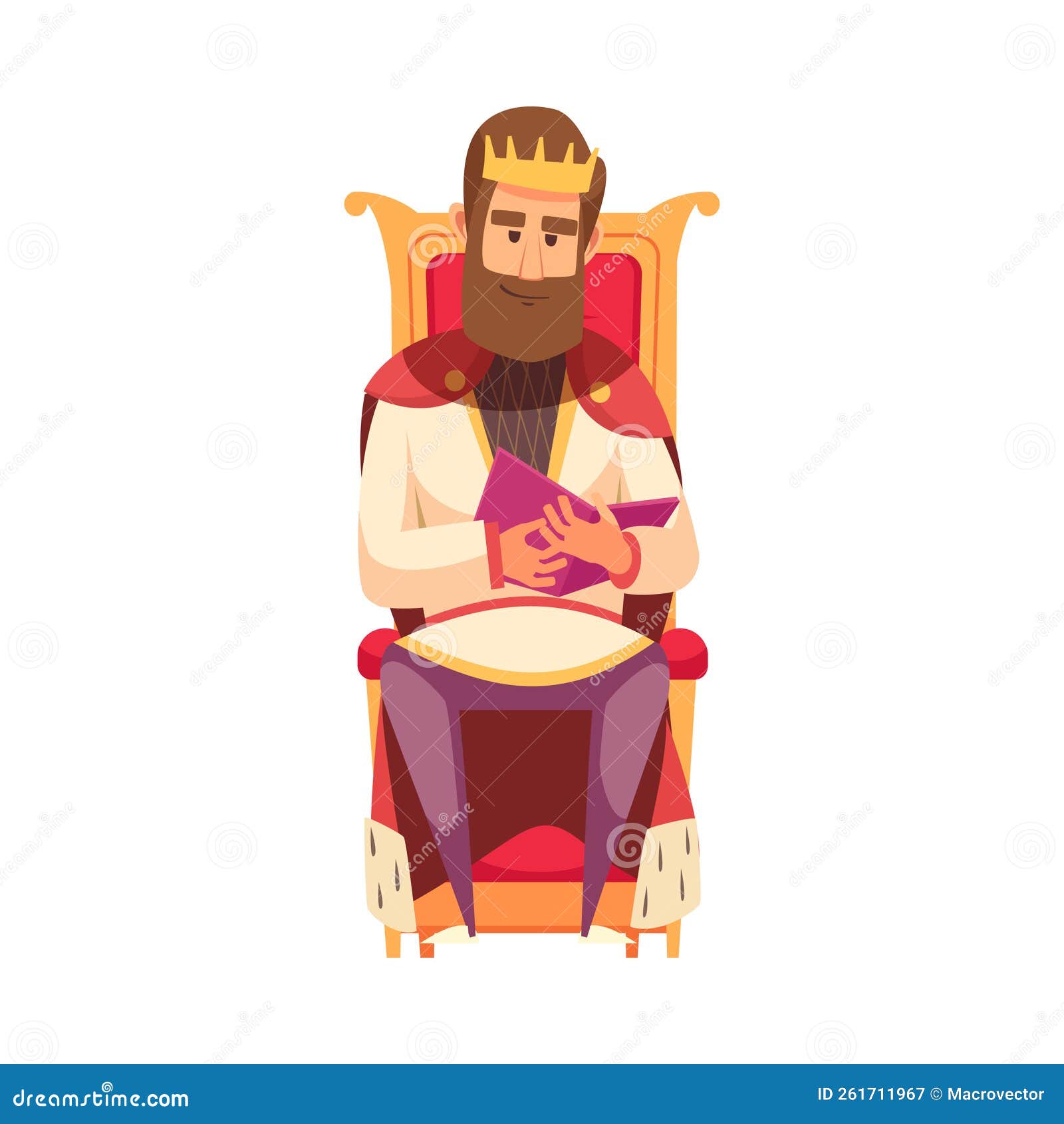 Flat King Illustration stock vector. Illustration of lord - 261711967