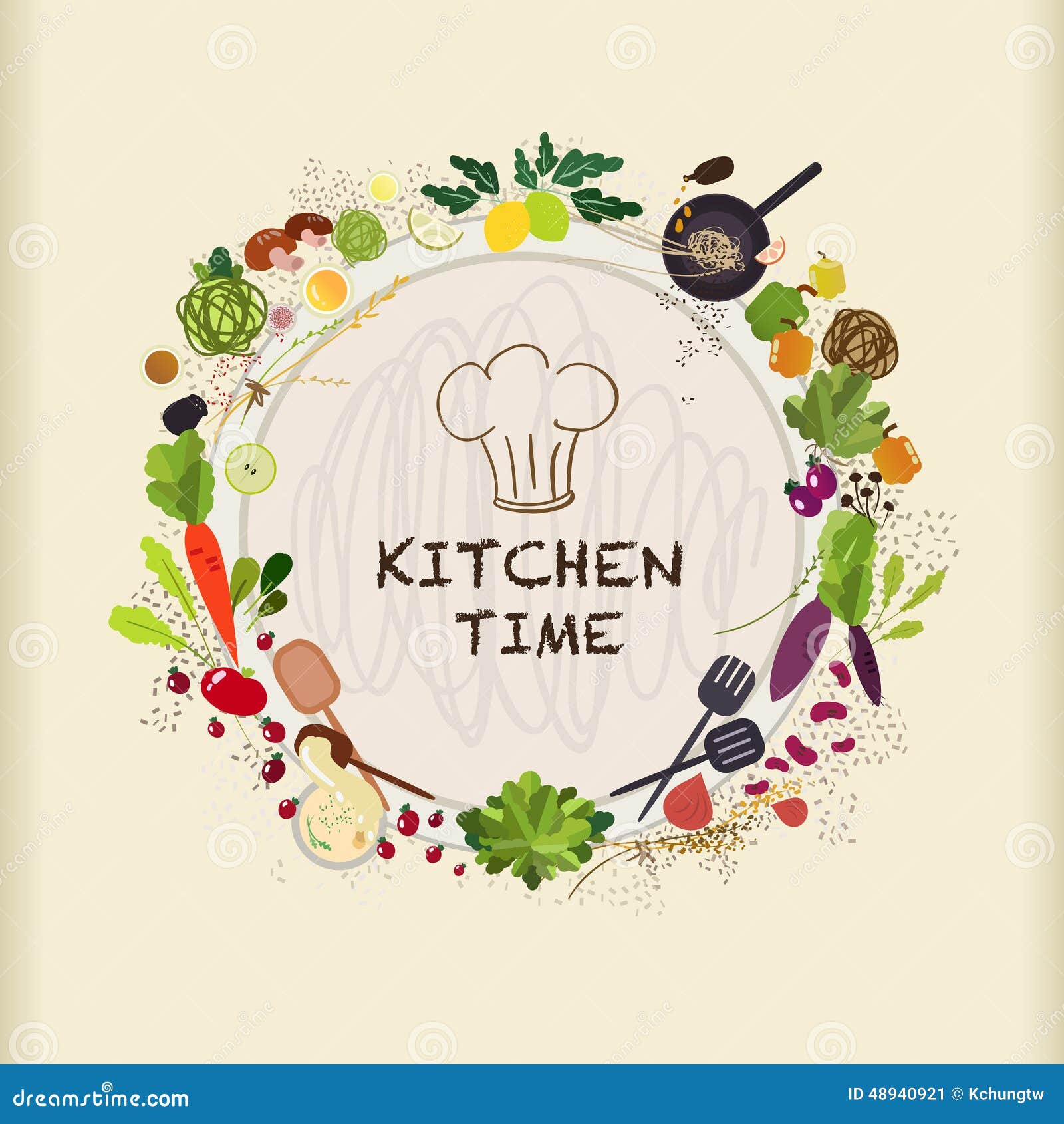 Flat Kitchen Table for Cooking in Flat Design Stock Vector ...