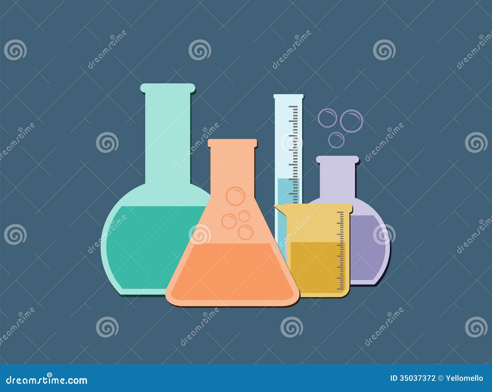 Laboratory Glass With Hydrochloric Acid Royalty-Free Cartoon ...
