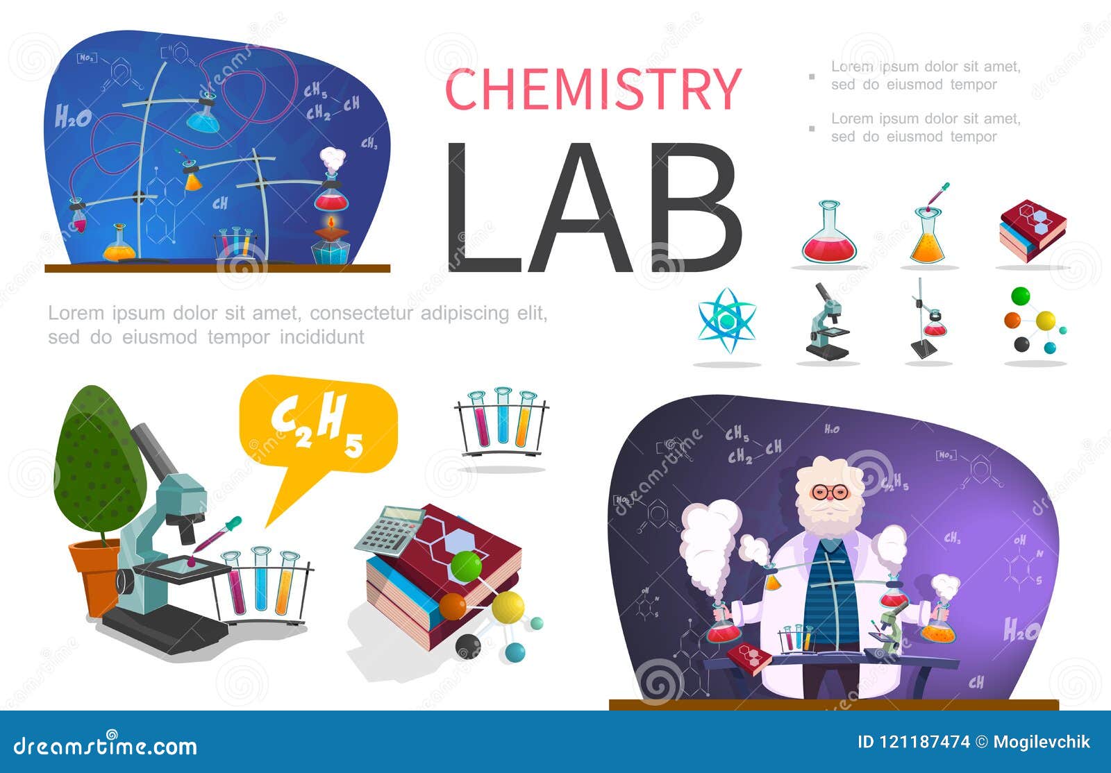 Flat Laboratory Research Infographic Template Stock Vector ...