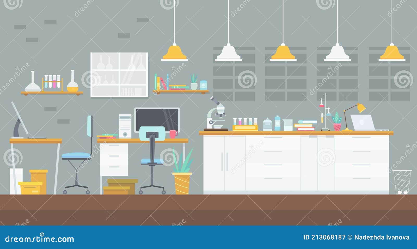 Flat Laboratory Game Assets Vector Illustration | CartoonDealer.com ...