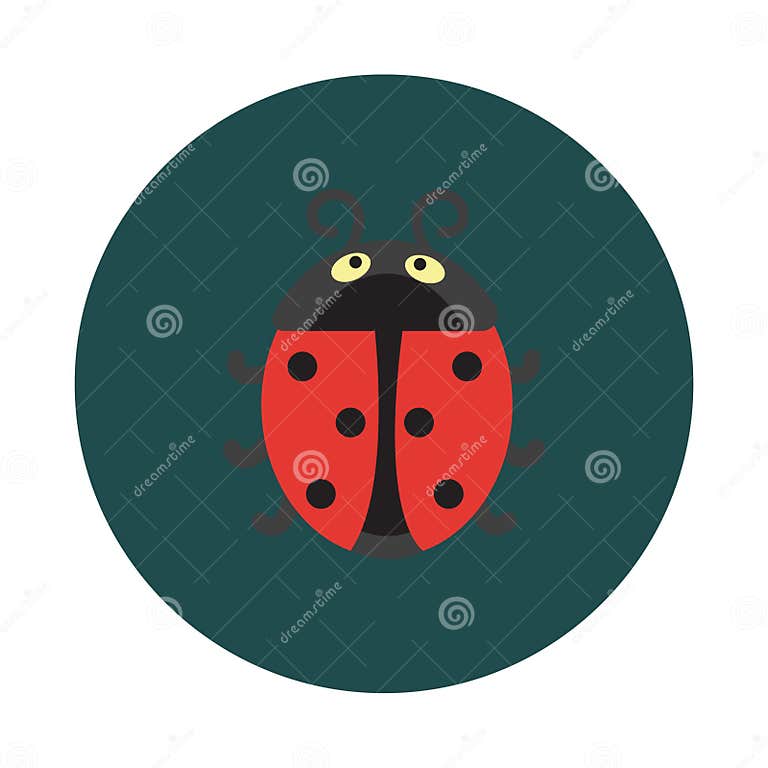 Flat Lady Bug on White Background Stock Vector - Illustration of ...