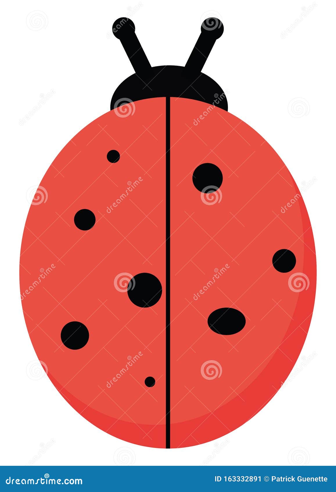 Flat Ladybug, Illustration, Vector Stock Illustration - Illustration of ...