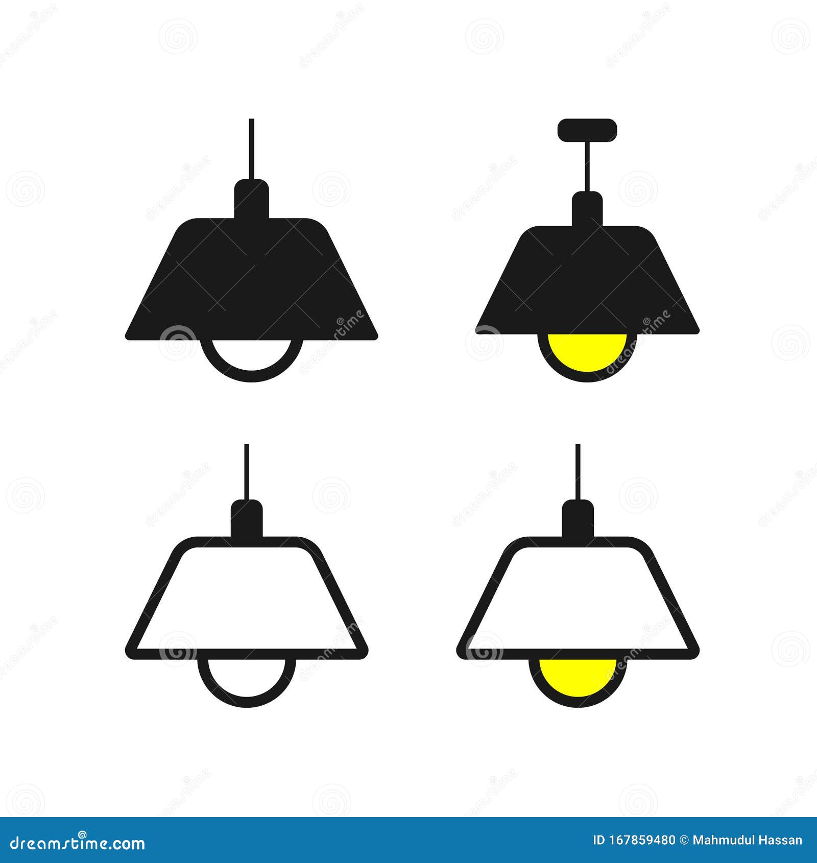 Flat Lamp Icon Set Sign Vector Illustration â€“ Vector Stock Vector ...