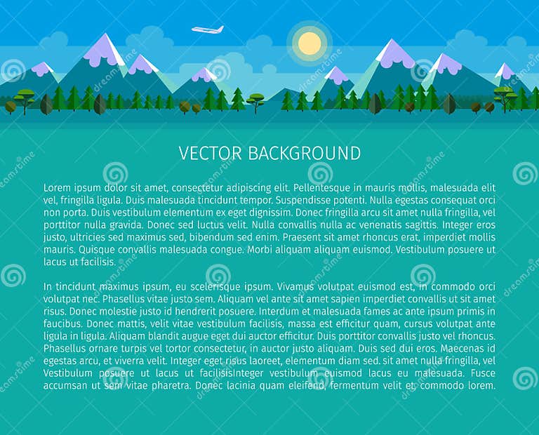Flat landscape background. stock vector. Illustration of background - 72774320
