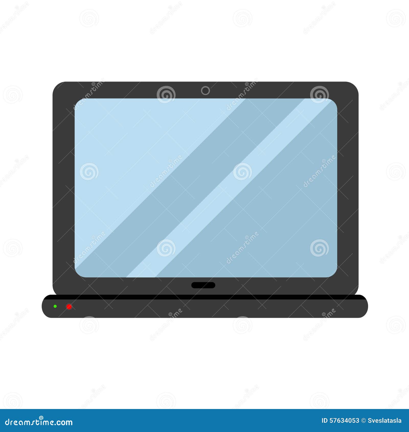 Flat laptop with Shadow. stock illustration. Illustration of graphic ...