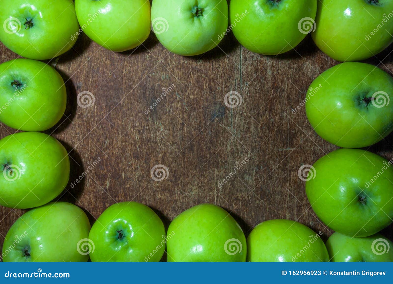 Flat Lay Apple Pattern Top View with Place for Text. Rectangular Fruit ...