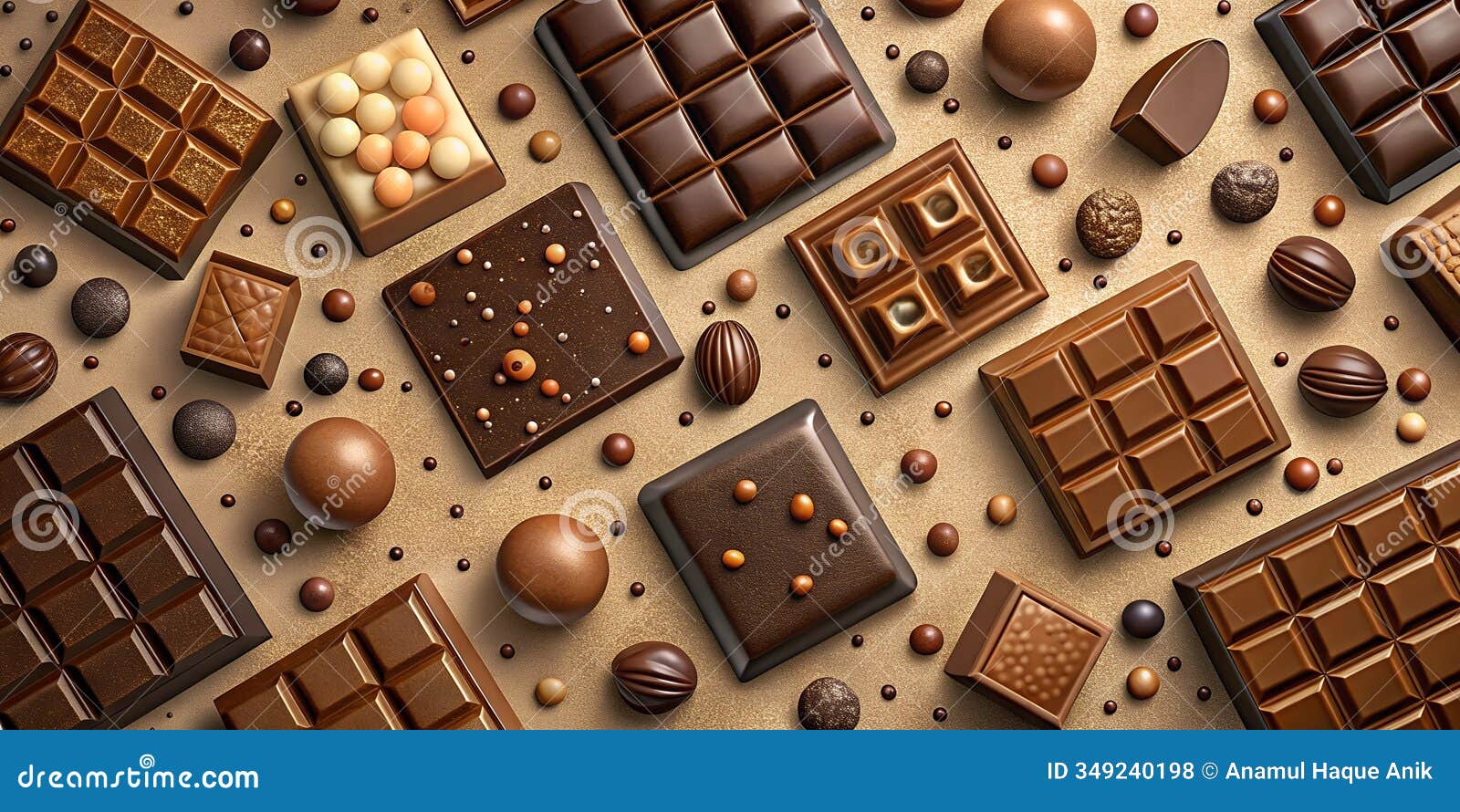 A Flat Lay of Assorted Chocolates of Different Shapes and Sizes on a ...
