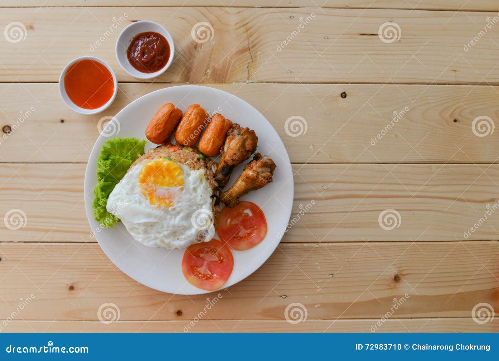 Flat lay of breakfast stock photo. Image of fresh, rice - 72983710