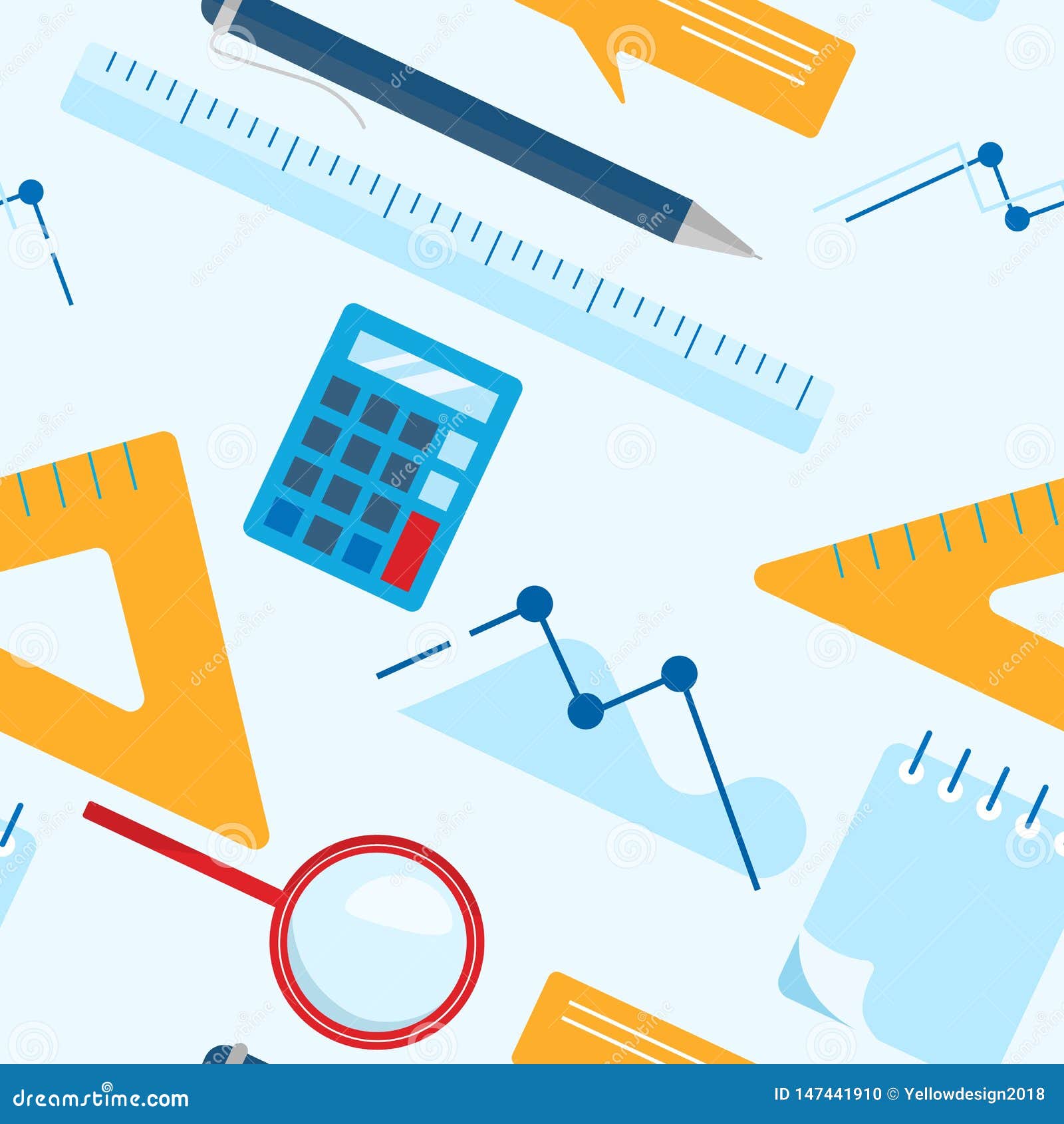 Flat Lay Business Seamless Pattern Vector Illustration Stock Vector ...