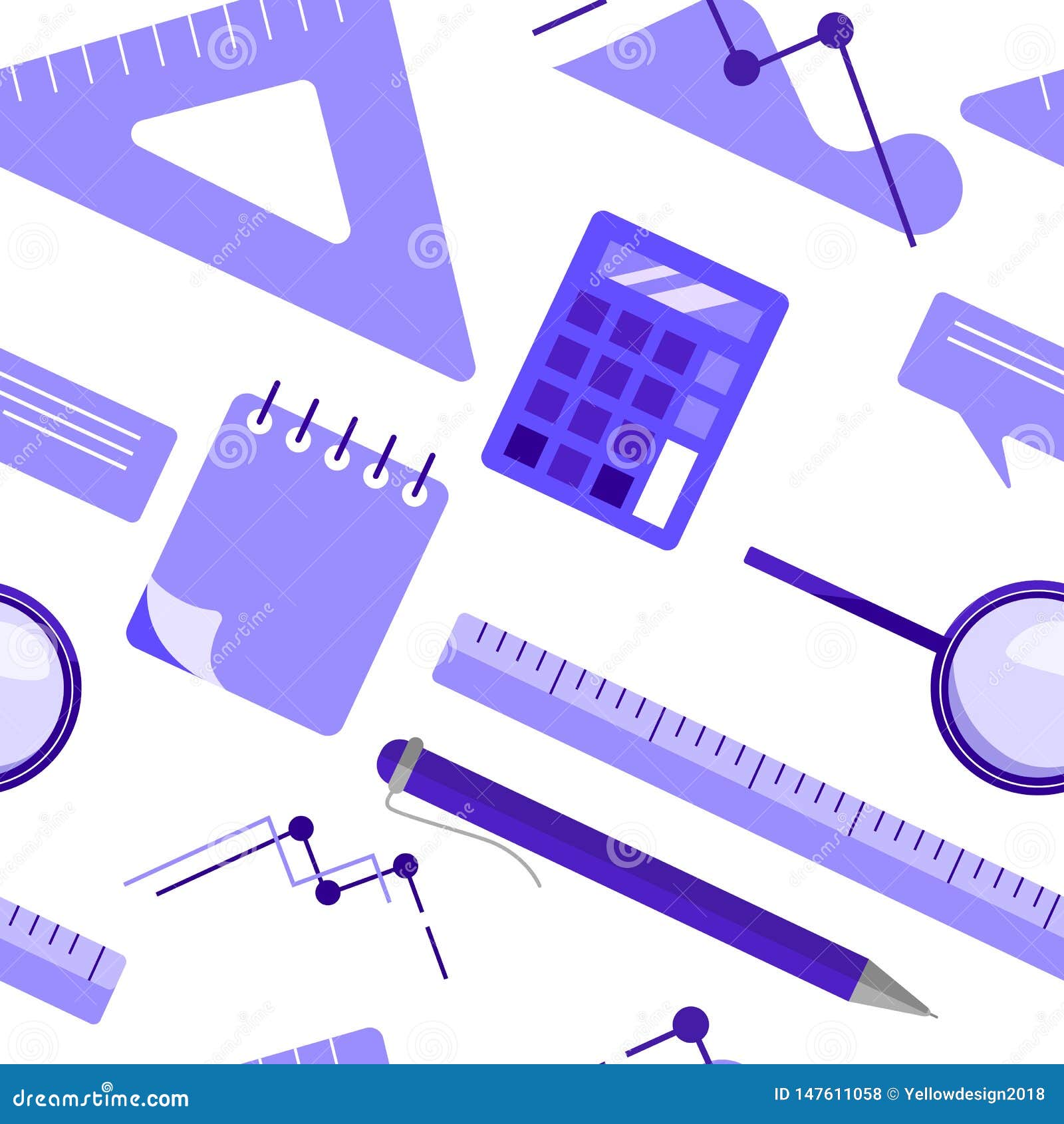 Flat Lay Business Seamless Pattern Vector Illustration Stock Vector ...