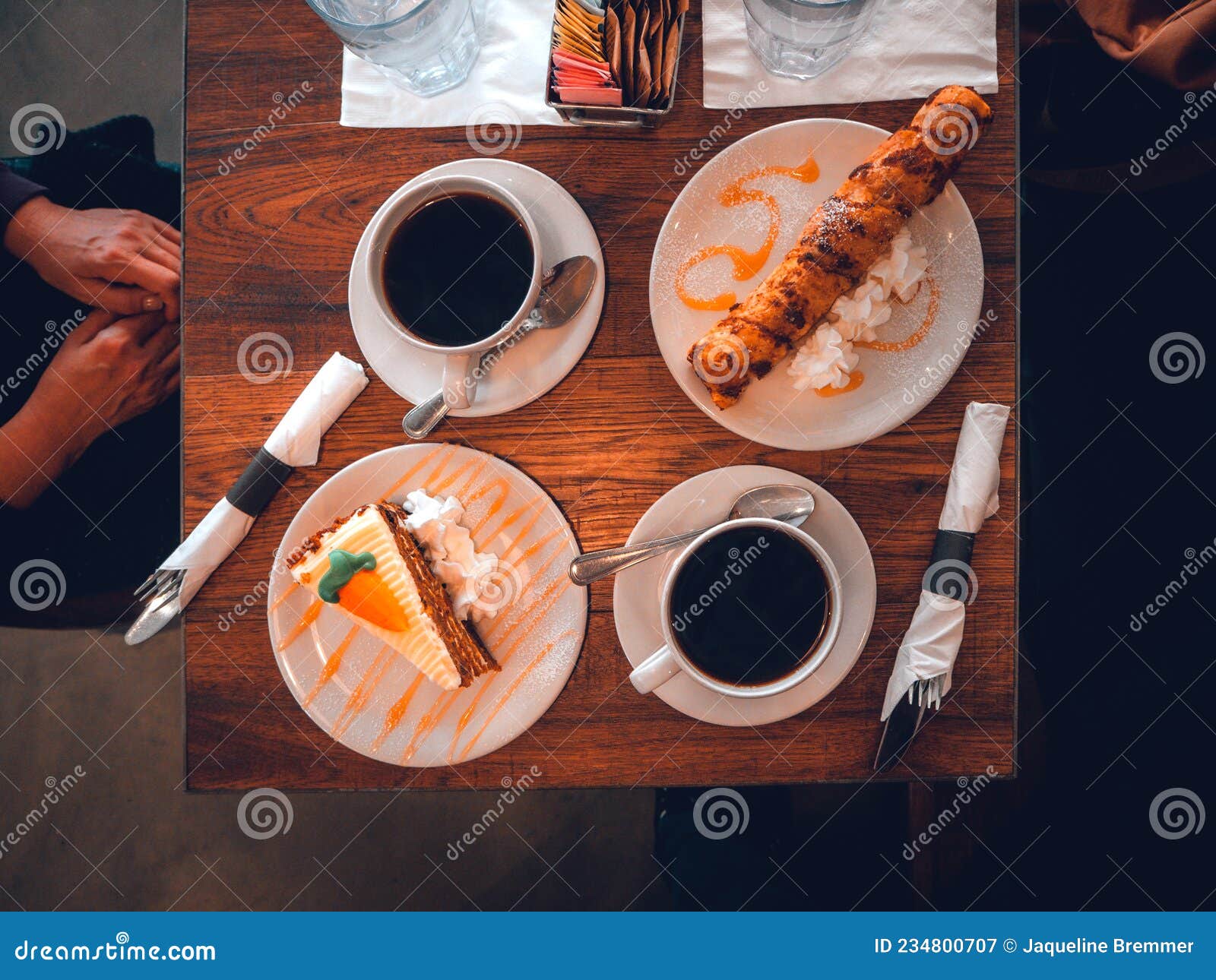 Flat Lay of a Cake and a Pastry Stock Image - Image of bakery, dessert ...