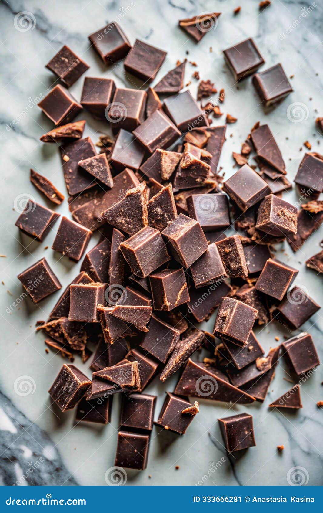 Flat Lay of Chopped Dark Chocolate Stock Illustration - Illustration of ...