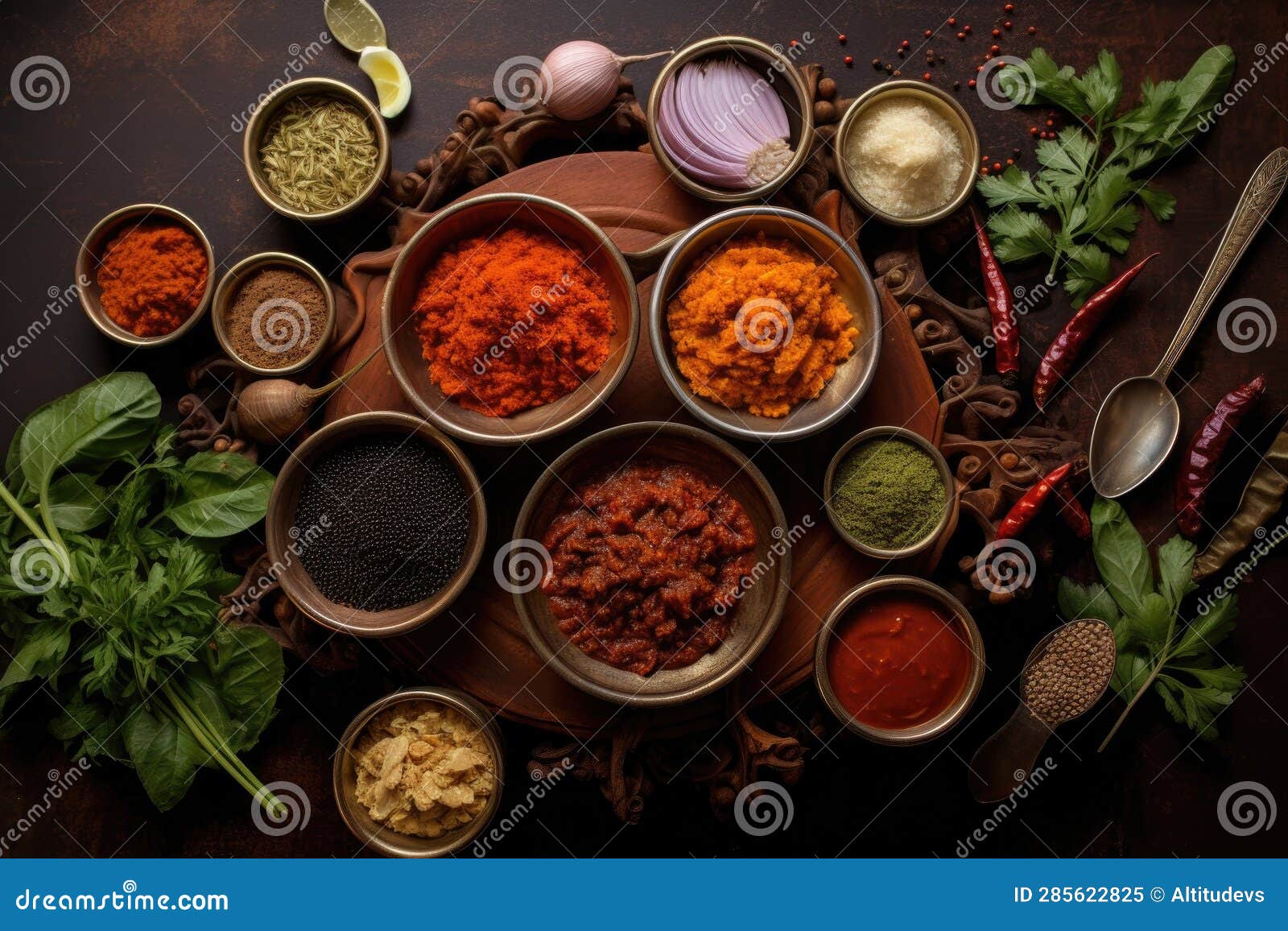 Chutney-making Process With Ingredients, Utensils, And Jar On Table ...