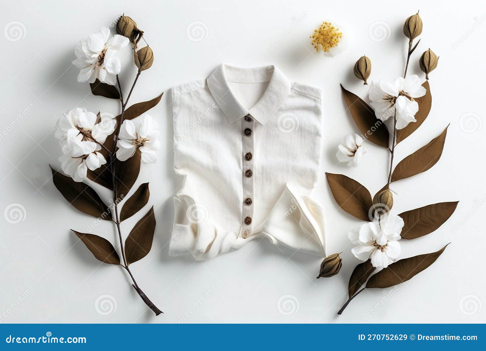Flat Lay of Clothes Made with Organic and Respectful Cotton, White ...