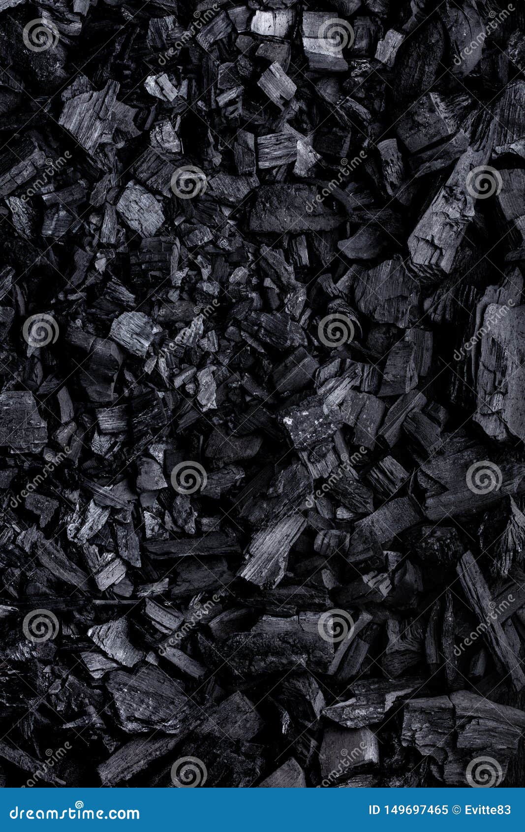 Flat Lay of Coal Mineral Black Stones Background. Coal Pattern Studio ...