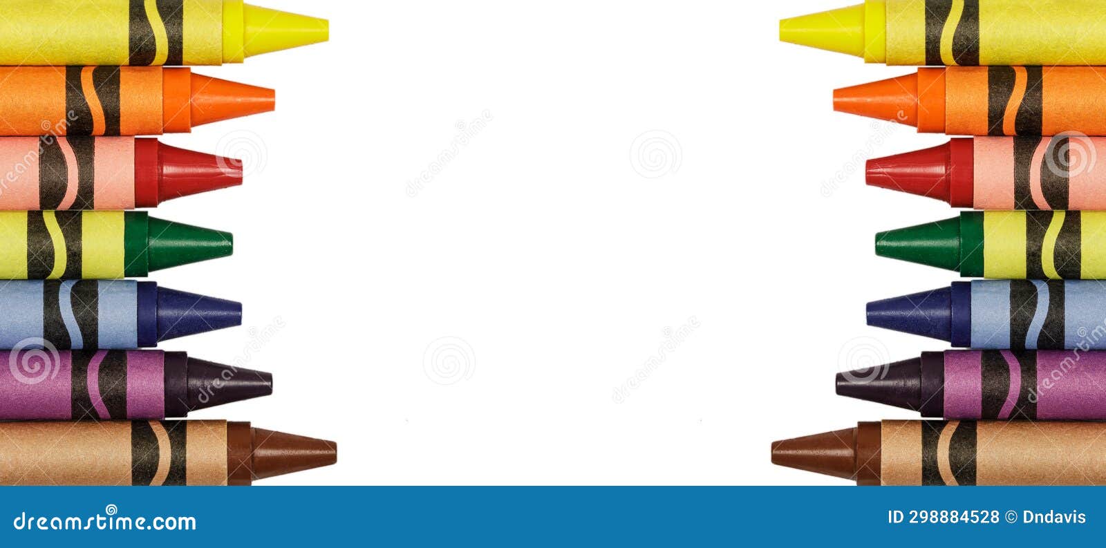 Flat Lay of Colorful Crayons Isolated on a White Back Foto de archivo ...