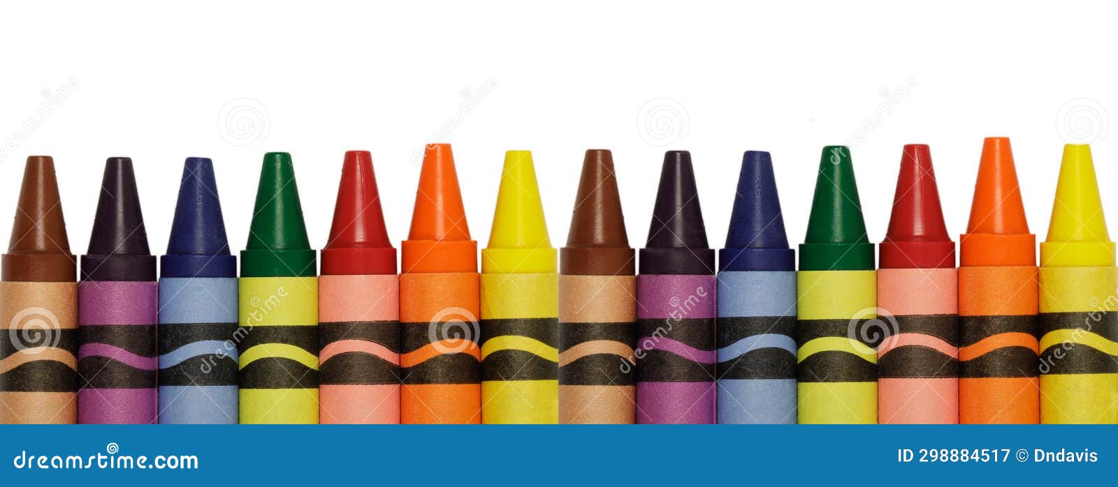 Flat Lay of Colorful Crayons Isolated on a White Back Stock ...
