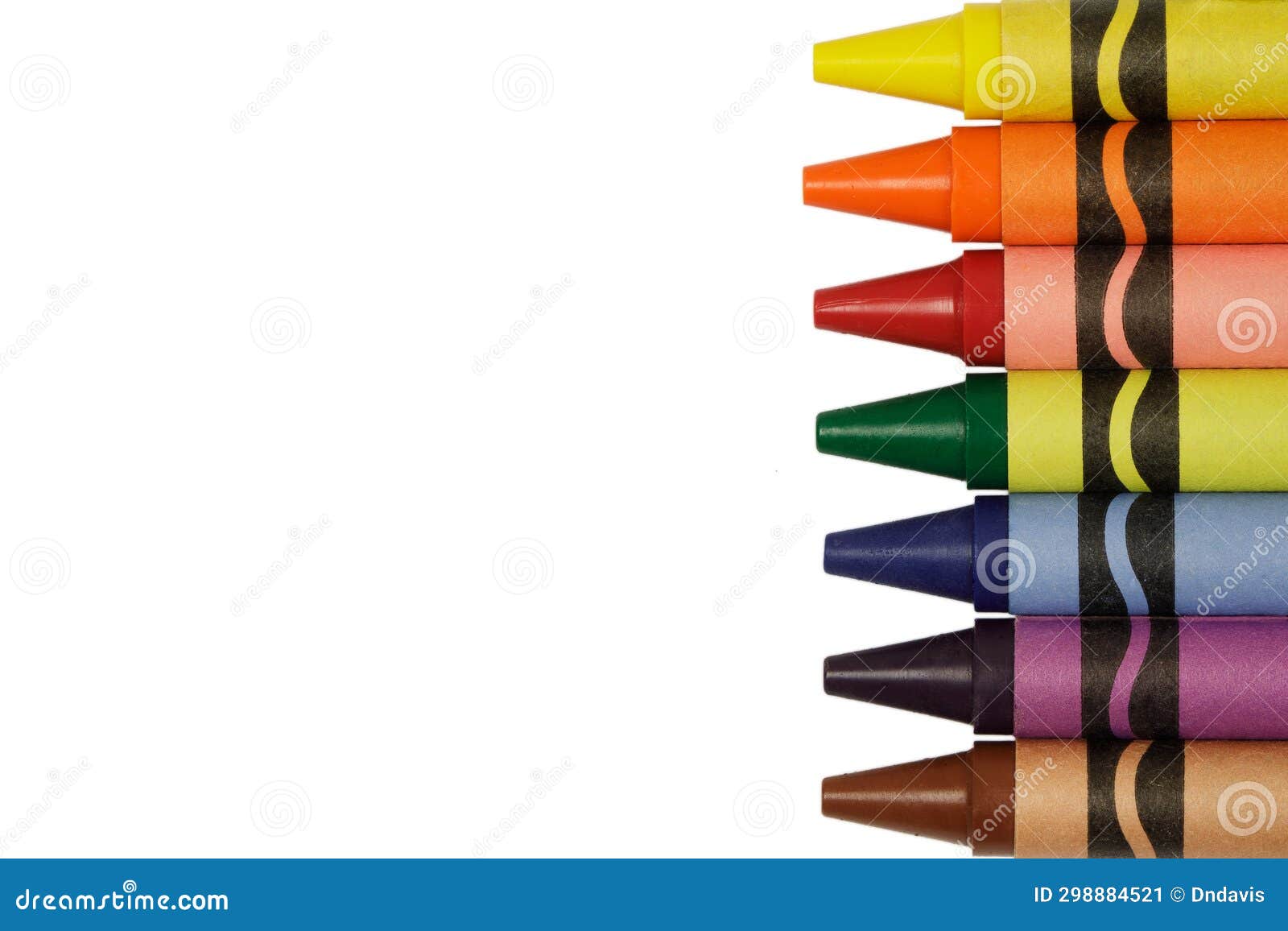 Flat Lay of Colorful Crayons Isolated on a White Back Stock ...