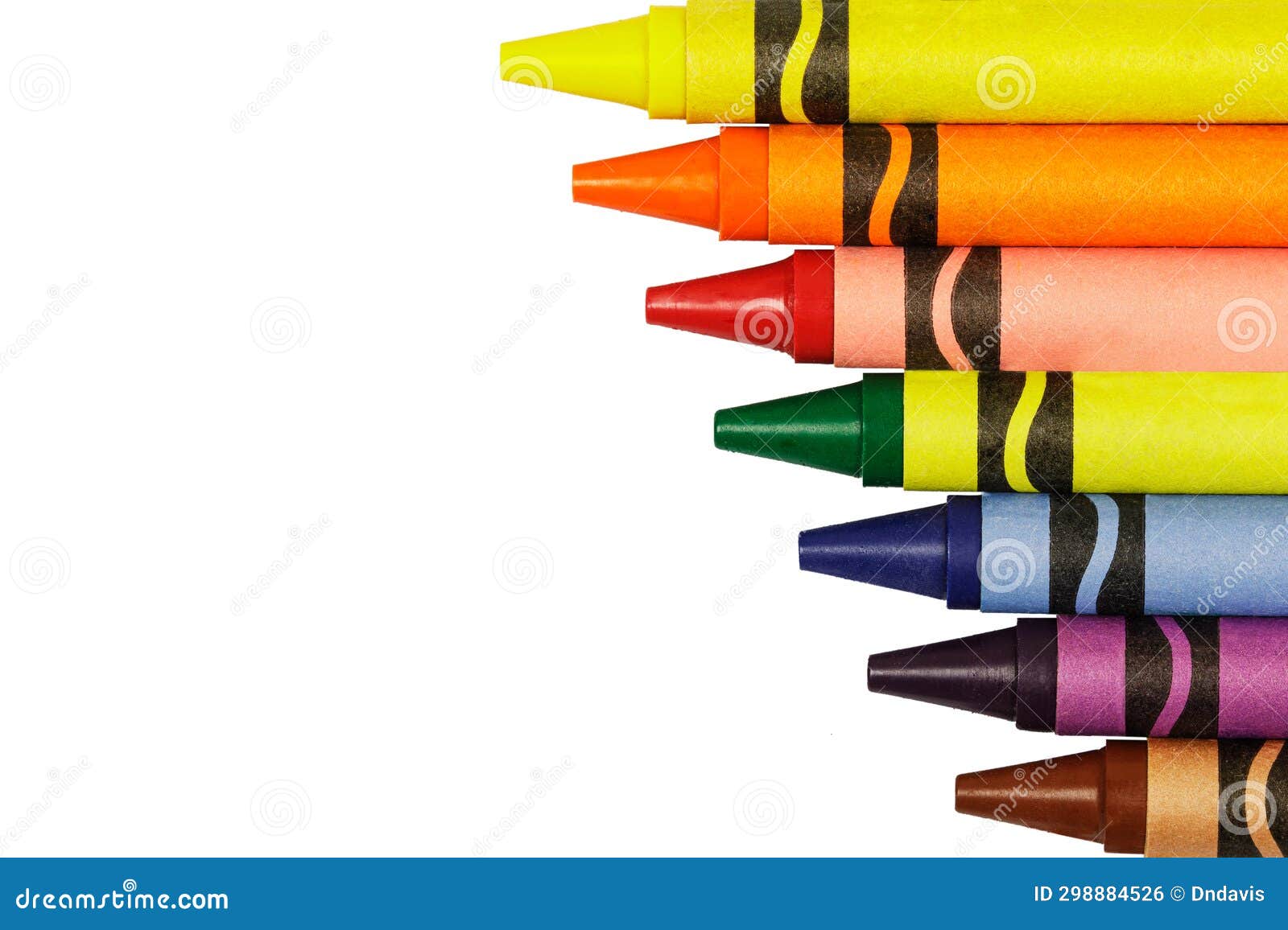 Flat Lay of Colorful Crayons Isolated on a White Back Stock Photo ...